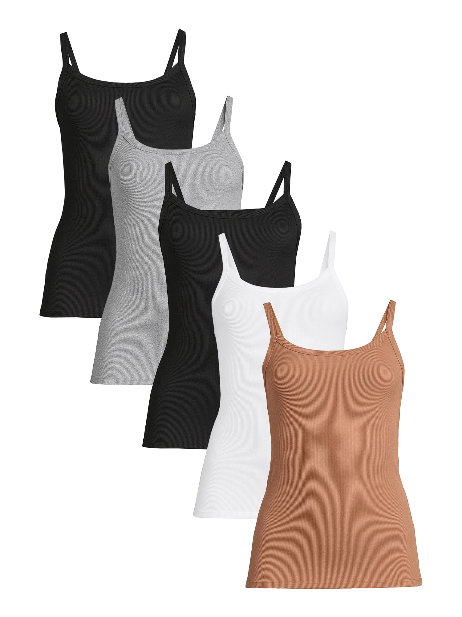 No Boundaries Rib Cami Top, 1 or 5-Pack, Women's - Walmart.com