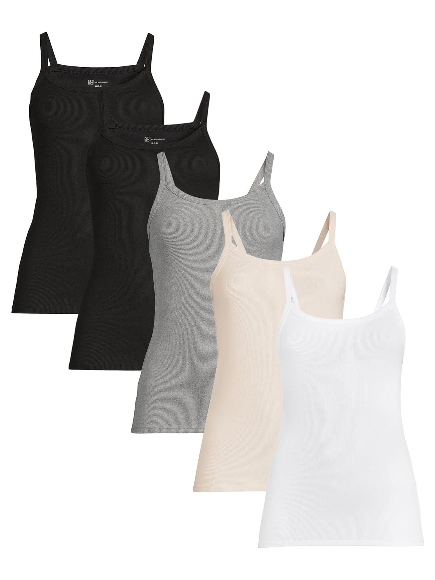 No Boundaries Rib Cami Top, 1 or 5-Pack, Women's - Walmart.com