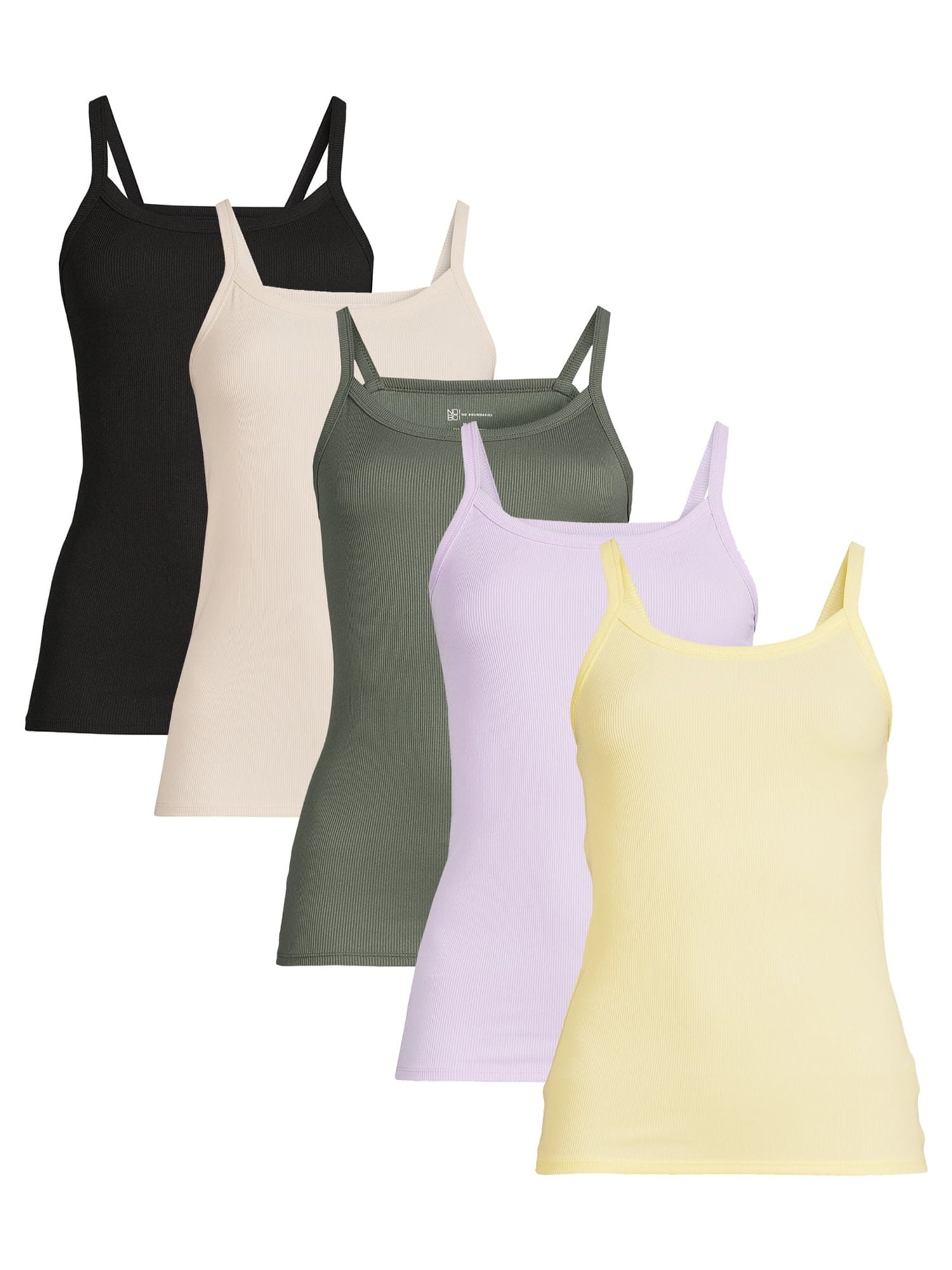 No Boundaries Rib Cami Top, 1 or 5-Pack, Women's - Walmart.com