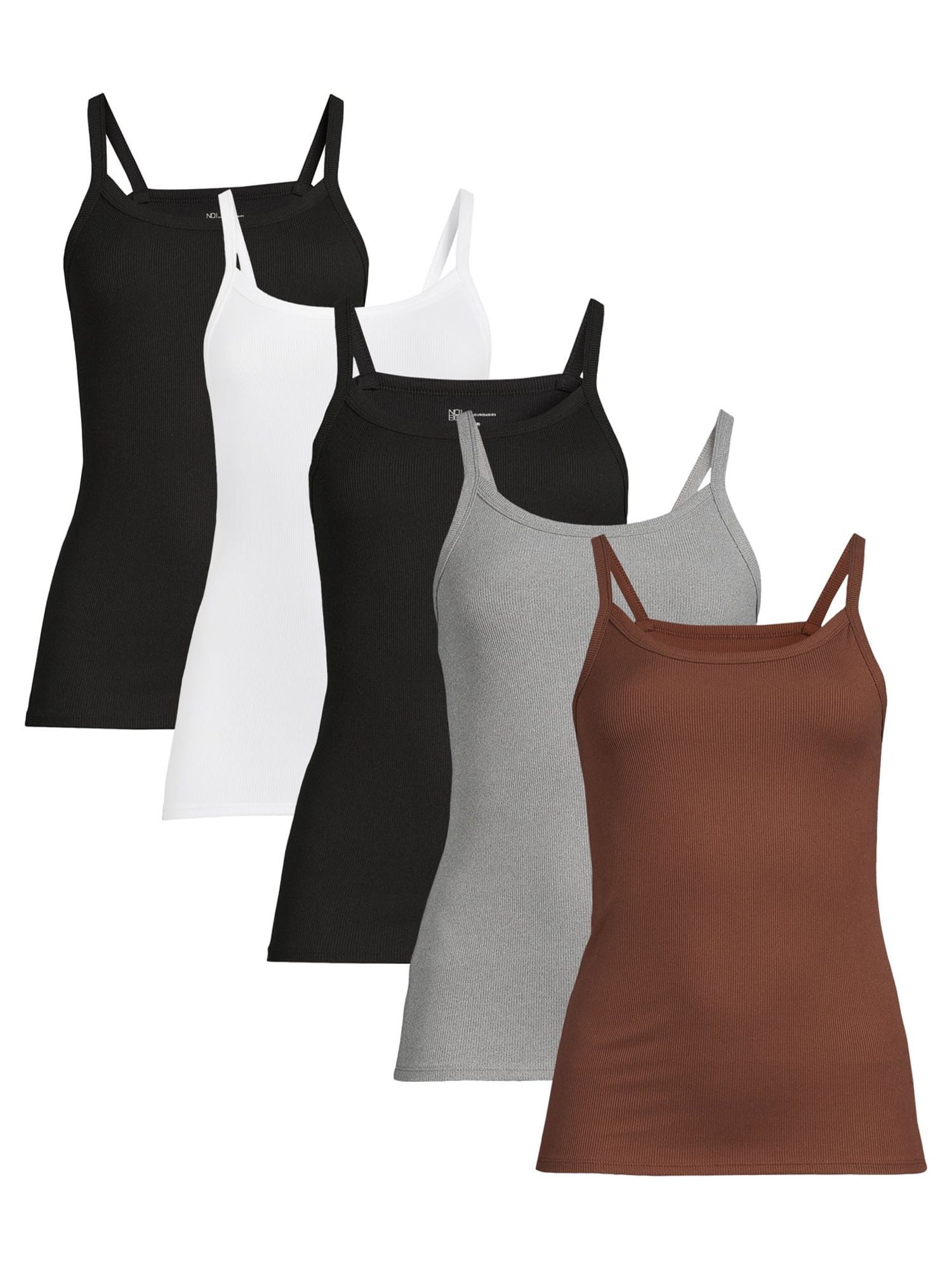 No Boundaries Rib Cami Top, 1 or 5-Pack, Women's - Walmart.com