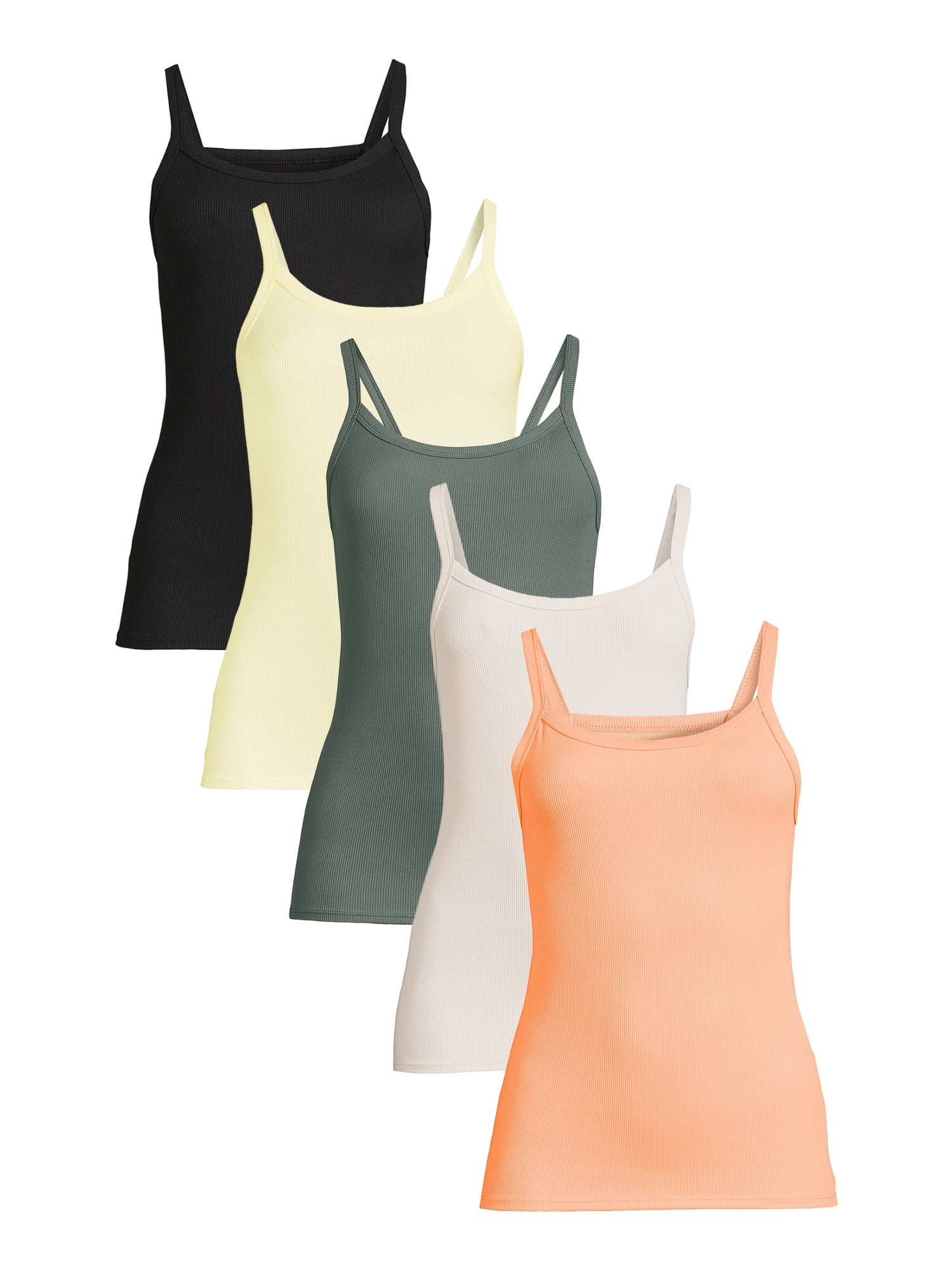 No Boundaries Rib Cami Top, 1 or 5-Pack, Women's - Walmart.com