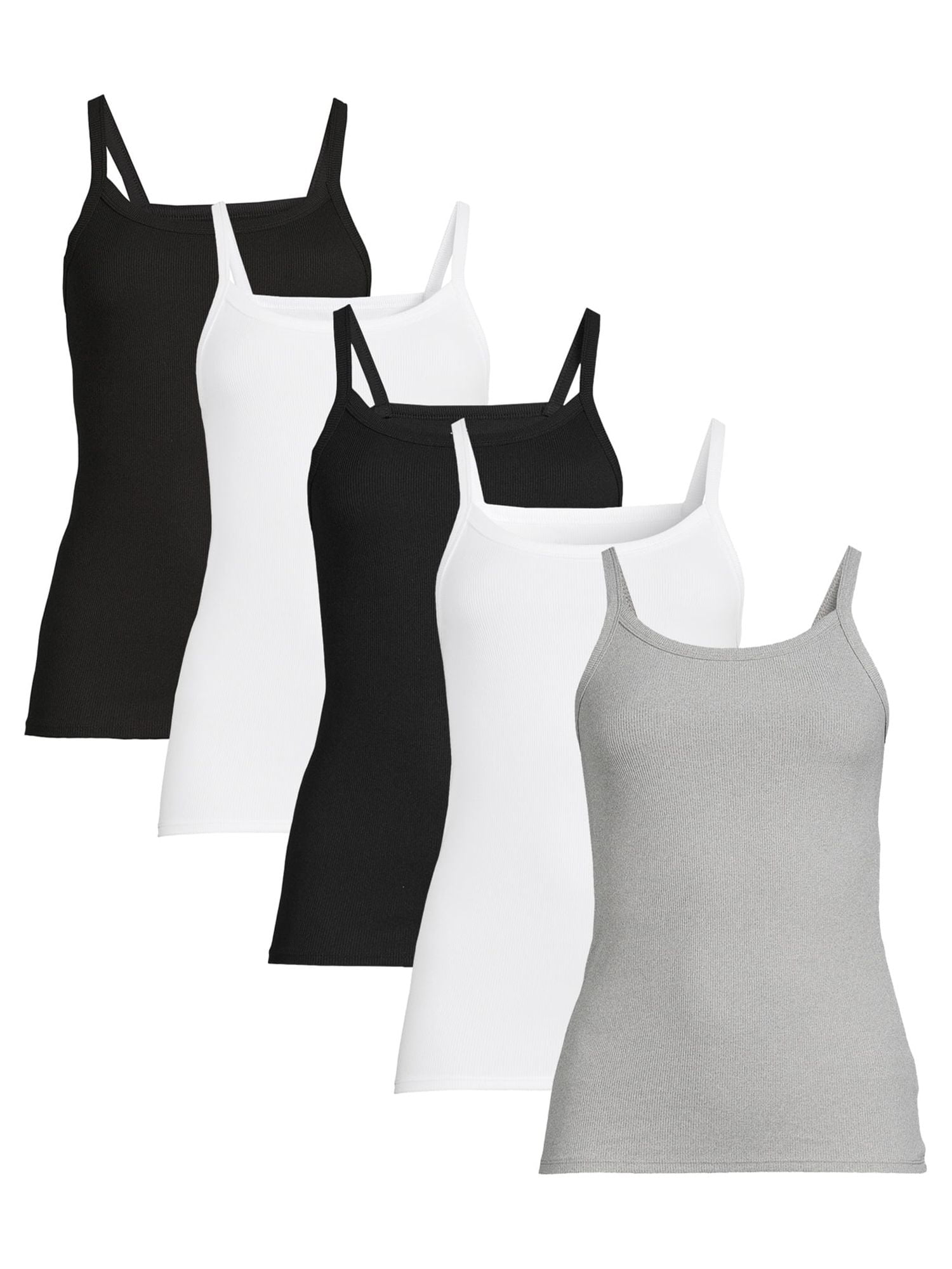 No Boundaries Rib Cami Top, 1 or 5-Pack, Women's - Walmart.com