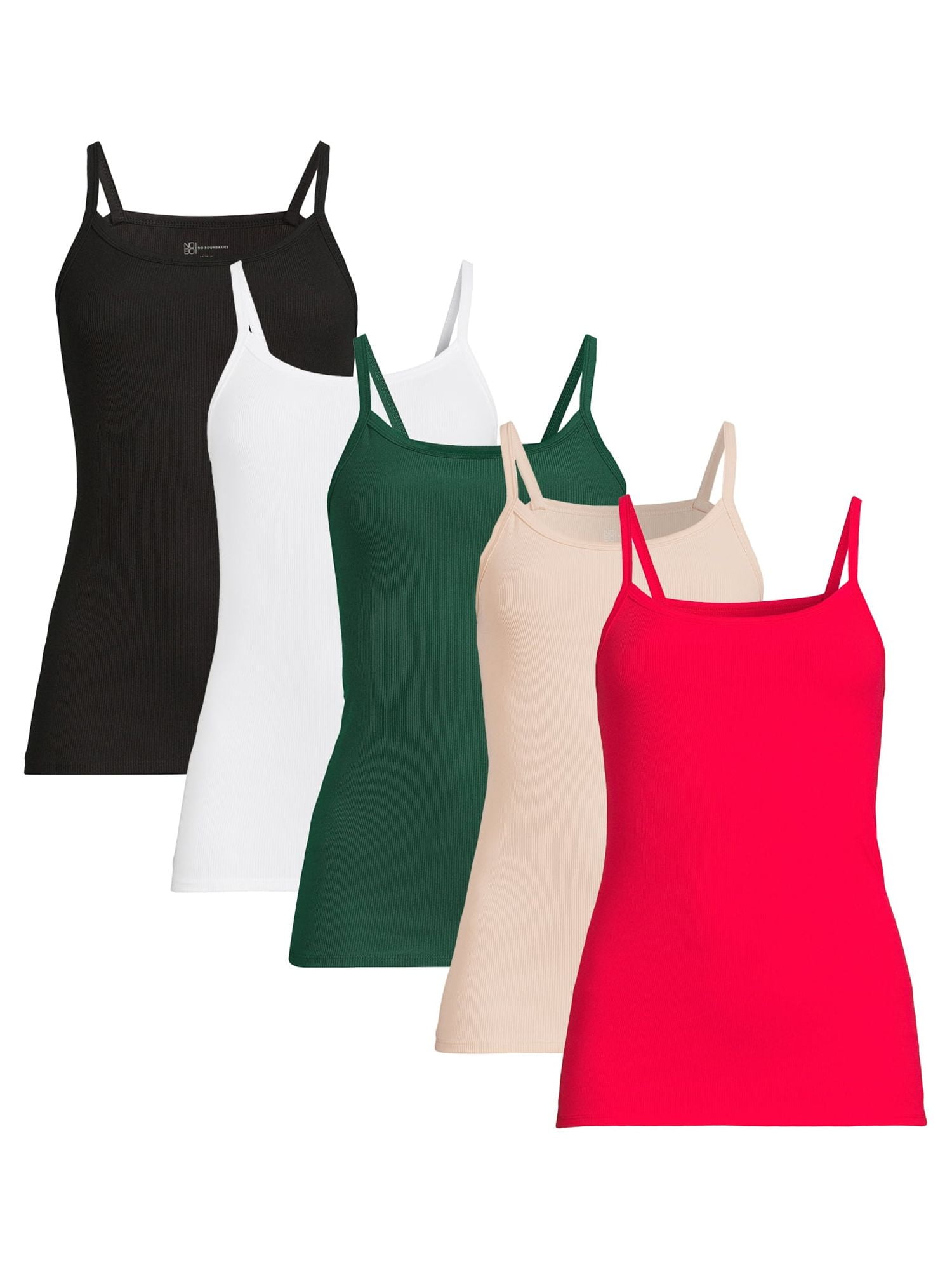 No Boundaries Rib Cami Top, 1 or 5-Pack, Women's - Walmart.com