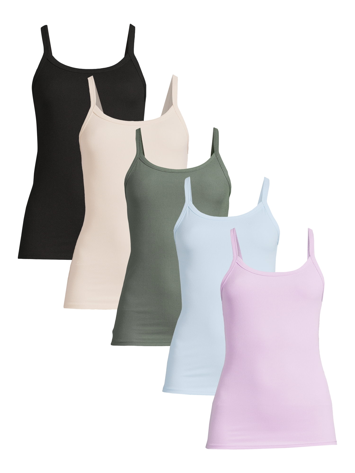 No Boundaries Rib Cami Top, 1 or 5-Pack, Women's - Walmart.com