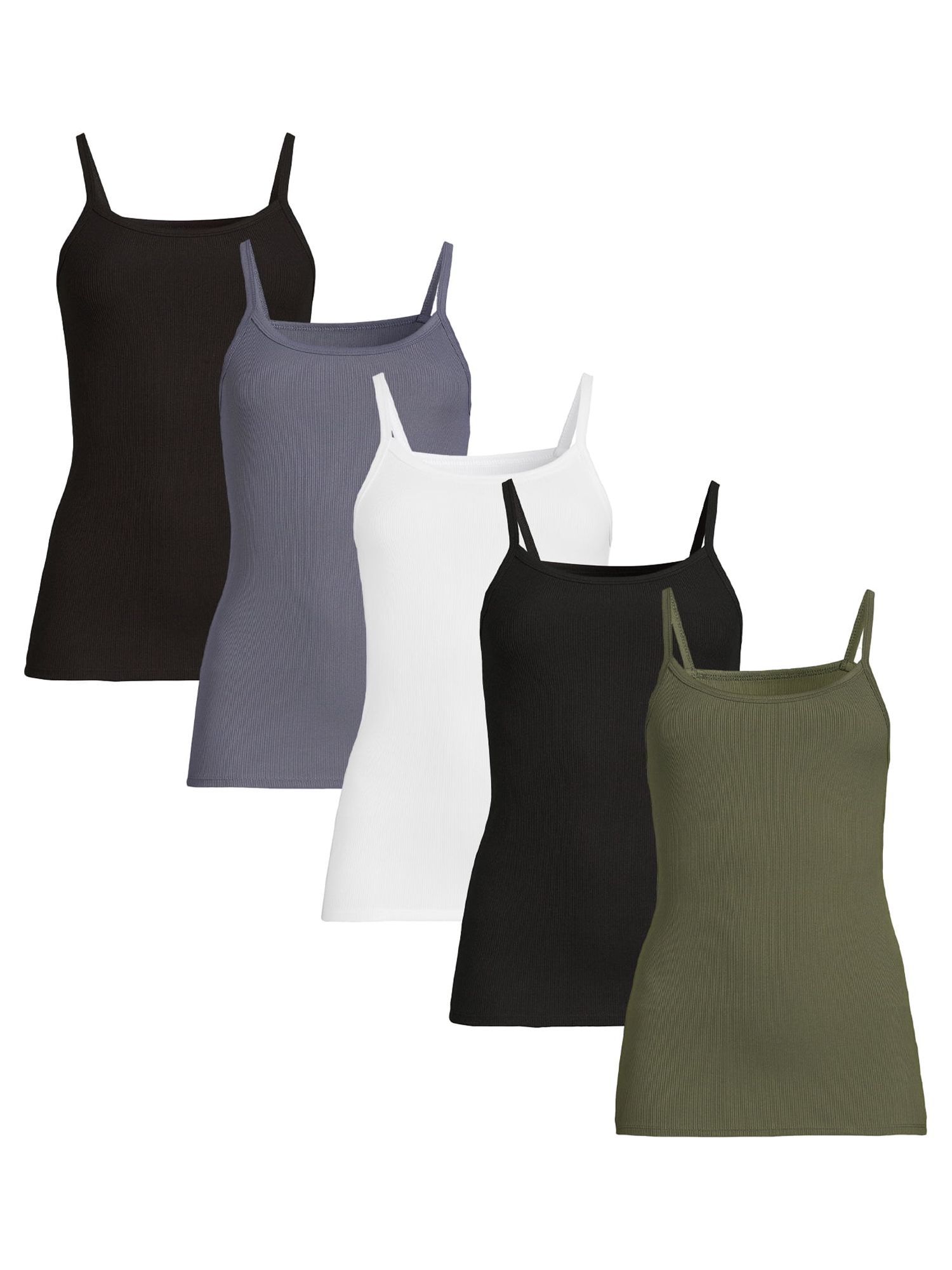 No Boundaries Rib Cami Top, 1 or 5-Pack, Women's - Walmart.com