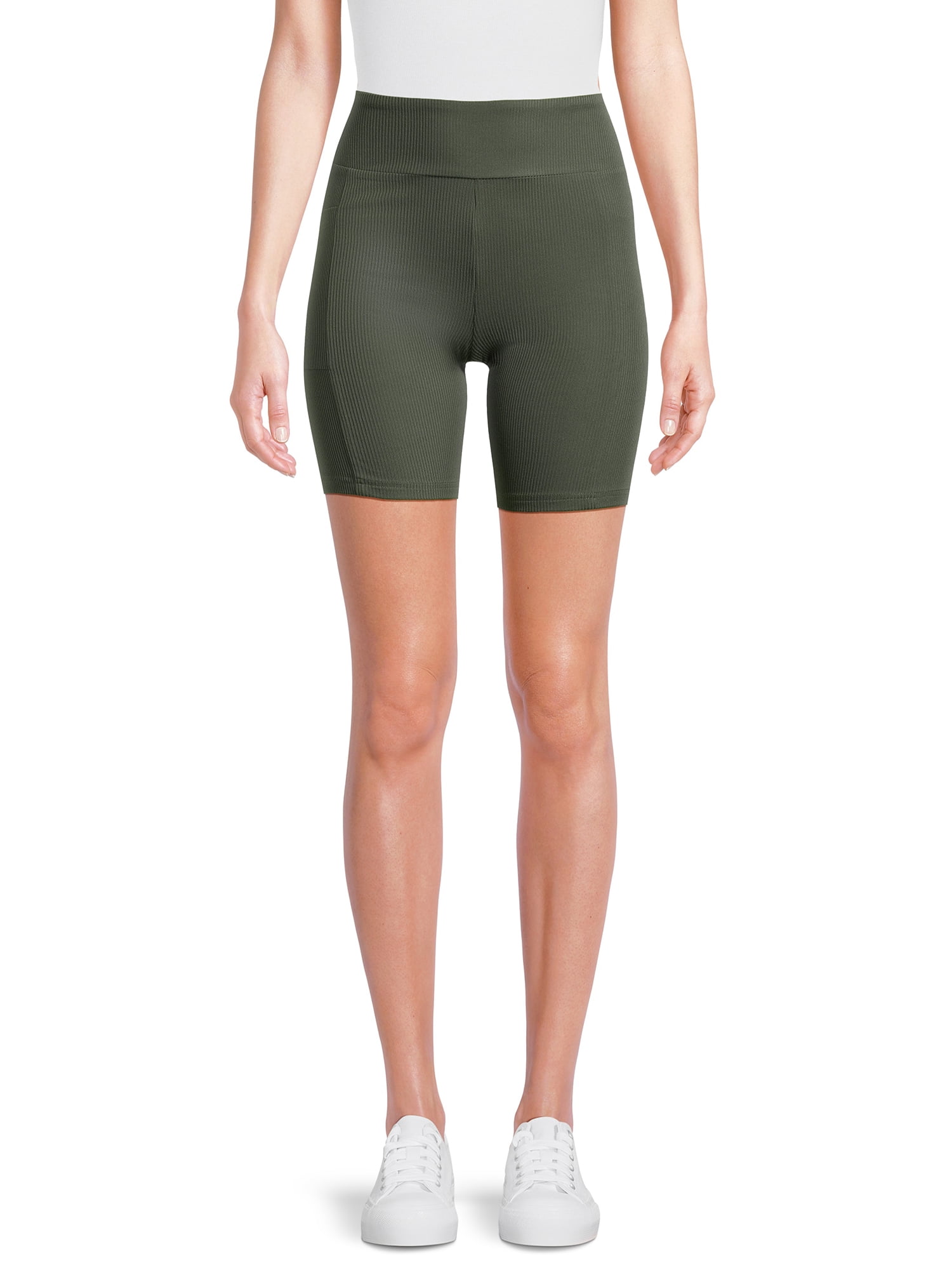 No Boundaries Women's Rayon Ribbed Bike Shorts - Walmart.com