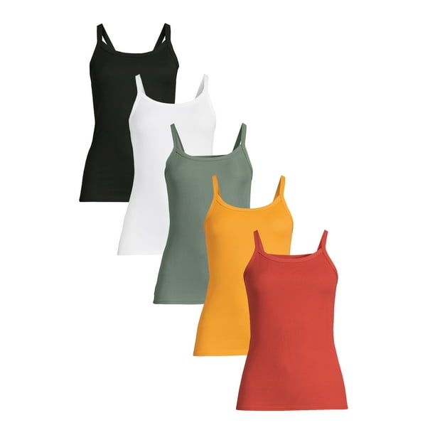 No Boundaries Juniors' Ribbed Cami Top, 5-Pack - Walmart.com