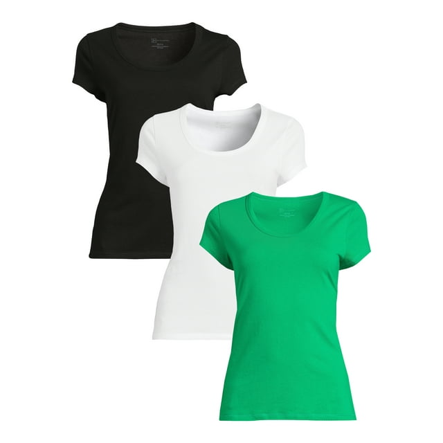 No Boundaries Scoop Neck Tee With Short Sleeves 1 Or 3 Pack Womens