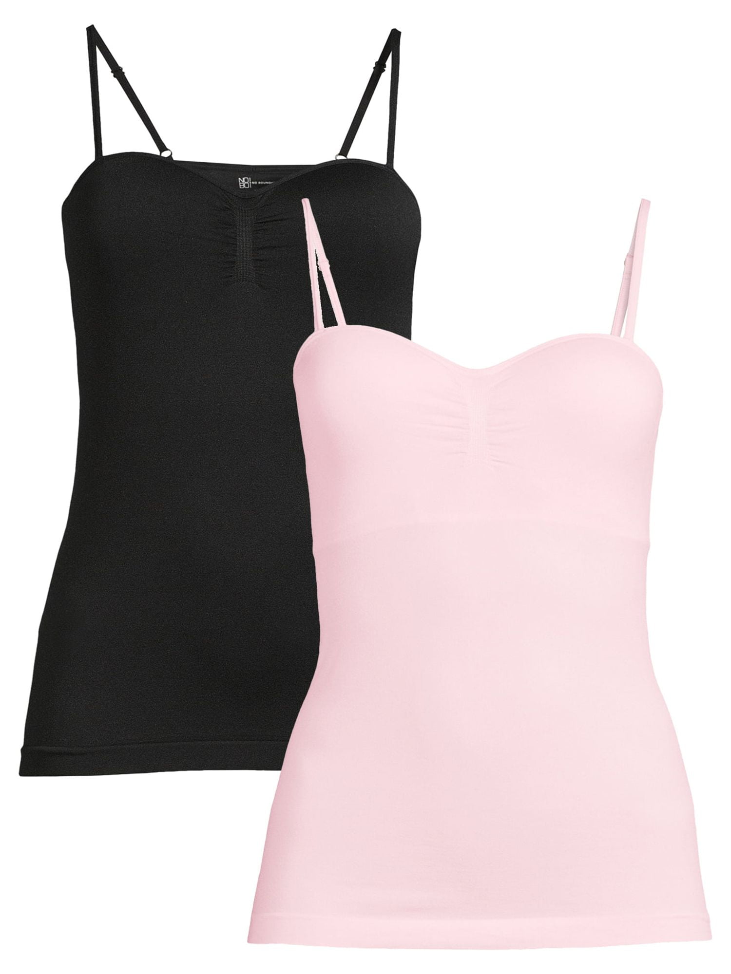 No Boundaries Juniors’ Seamless Bra Cup Tank Top, 2-Pack - Walmart.com