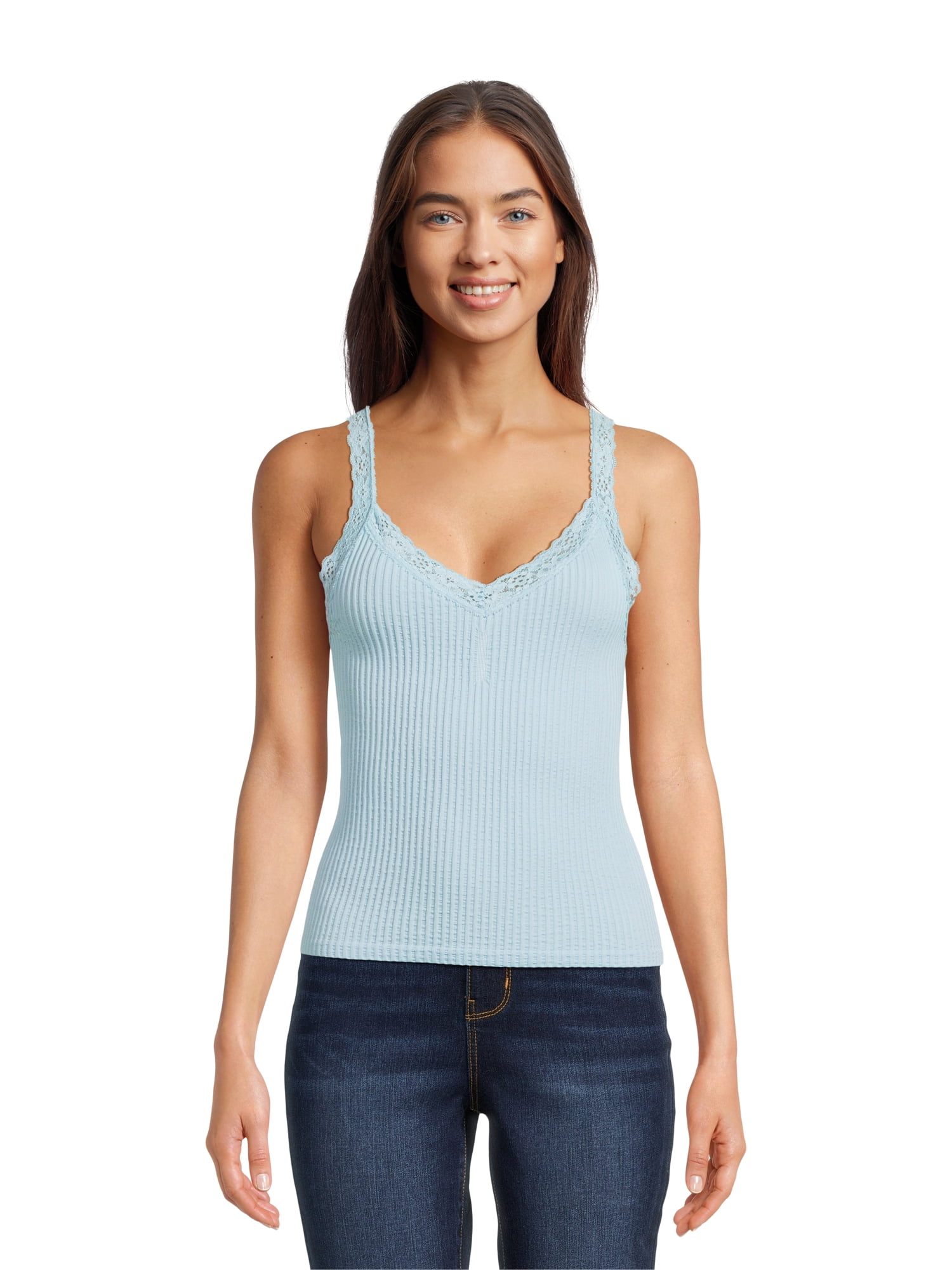 No Boundaries Juniors Seamless Lace Tank Top, Sizes XS-XL - Walmart.com