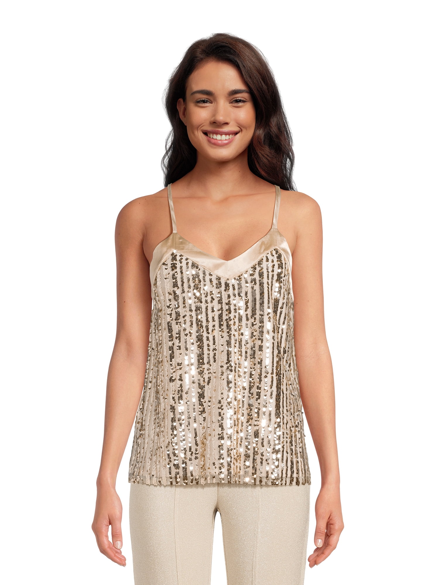 No Boundaries Juniors Sequin Top - Walmart.com