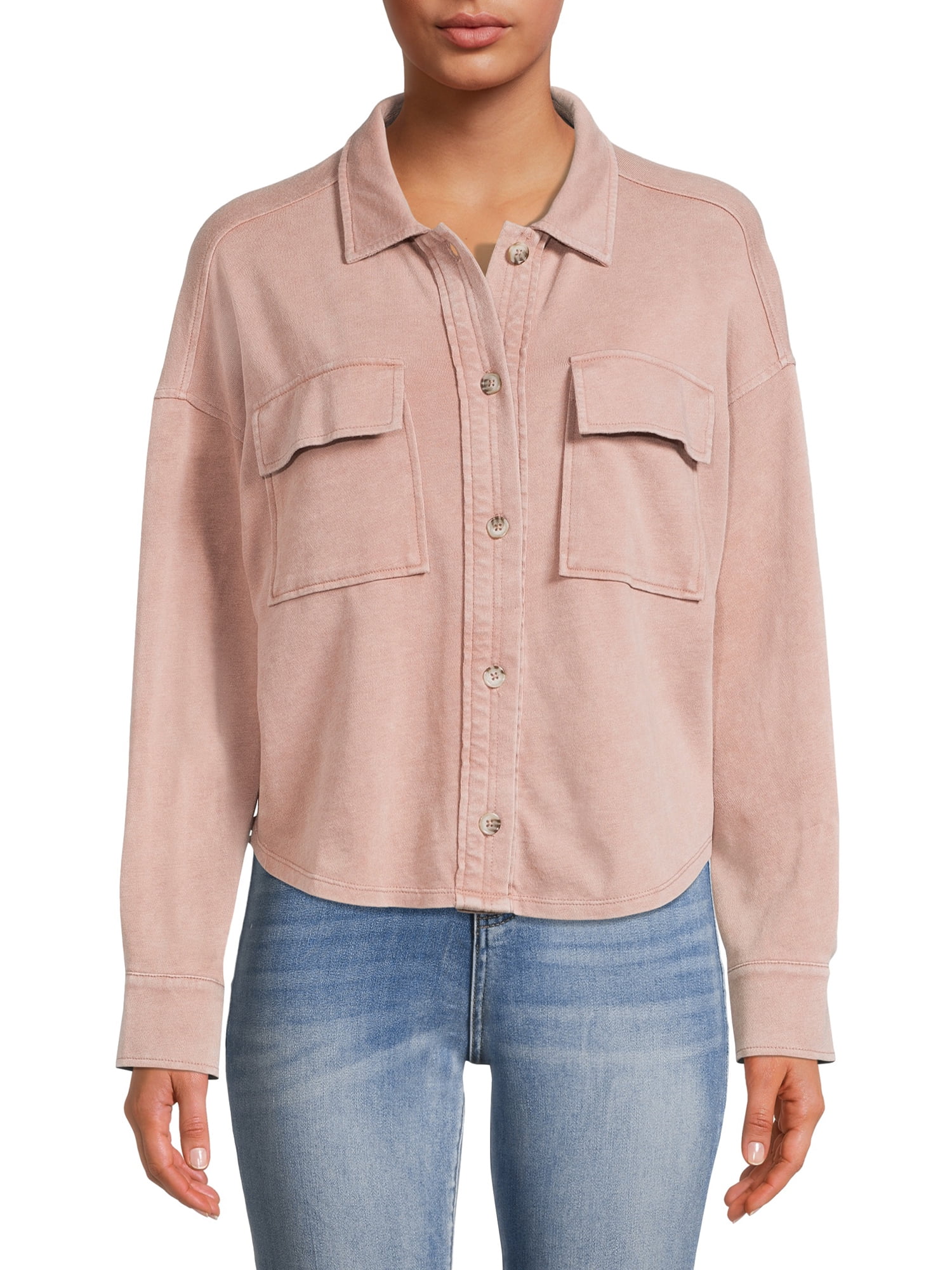 No Boundaries Juniors’ Shacket - Walmart.com