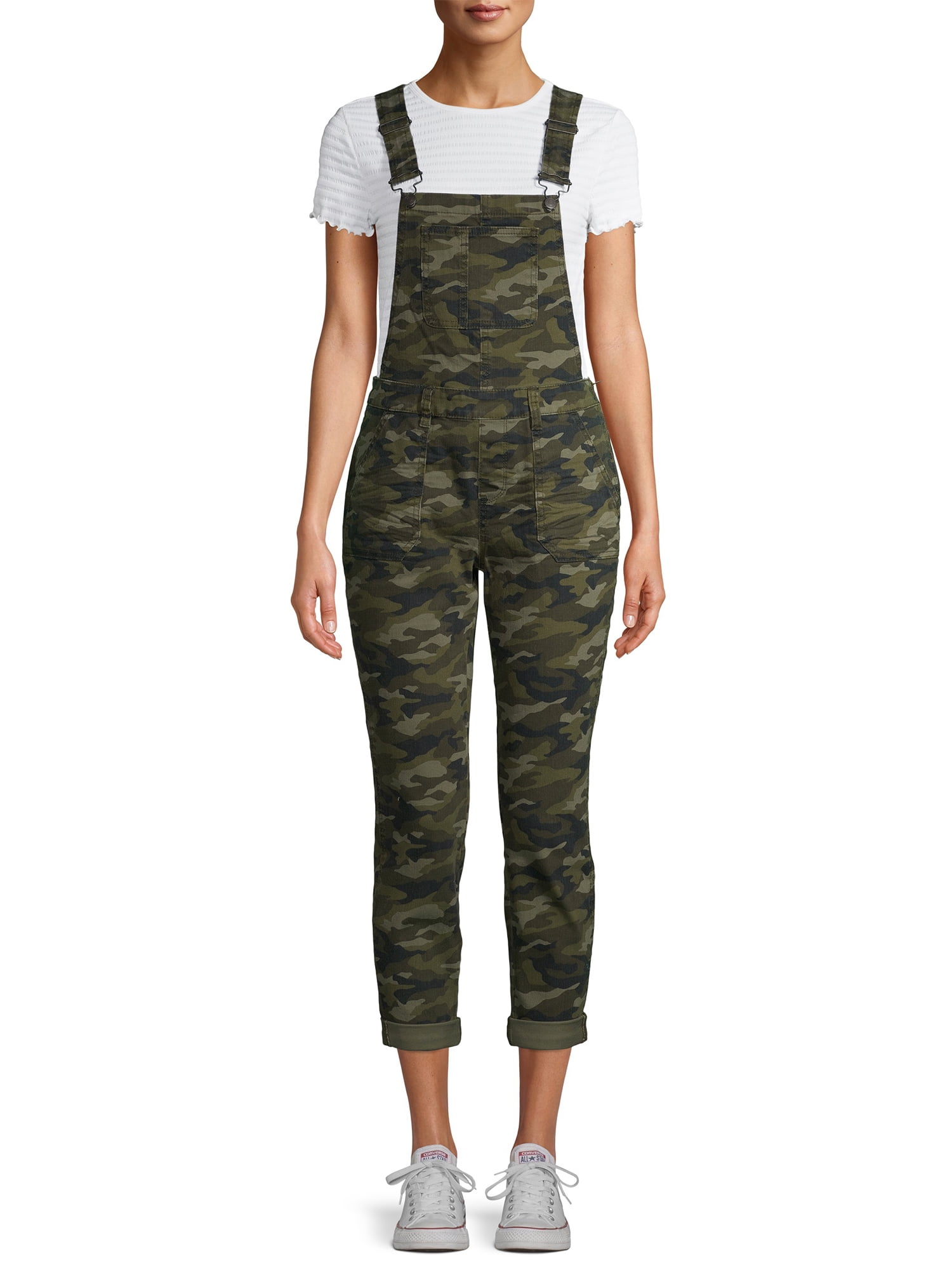 No Boundaries Juniors Skinny Overalls with Pork Chop Pockets - Walmart.com