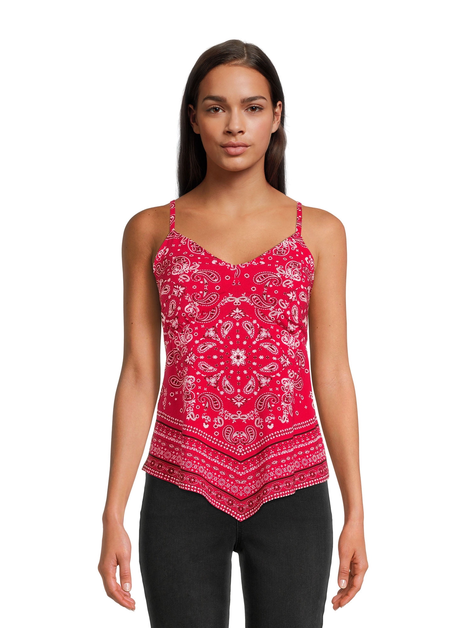 No Boundaries Juniors Scarf Hem Top with Bra - Walmart.com