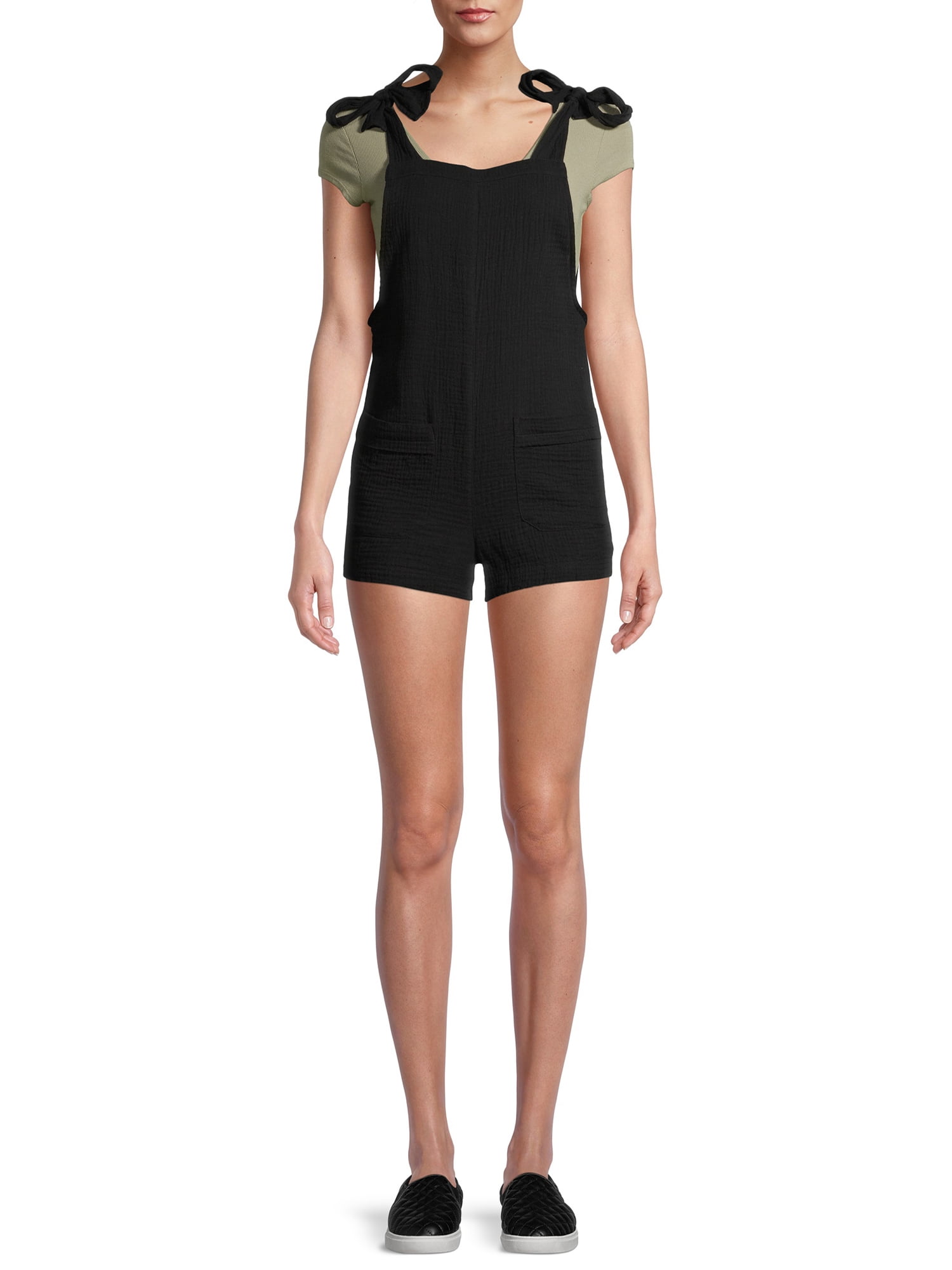 No Boundaries Juniors' Soft Shortalls - Walmart.com