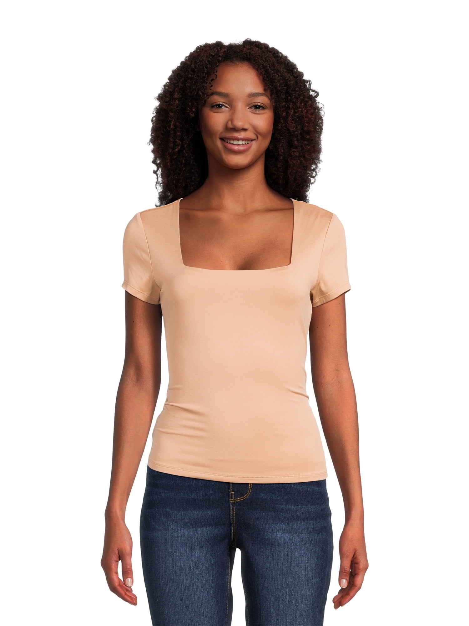 No Boundaries Juniors Square Neck Top - XS-XXXL - Walmart.com
