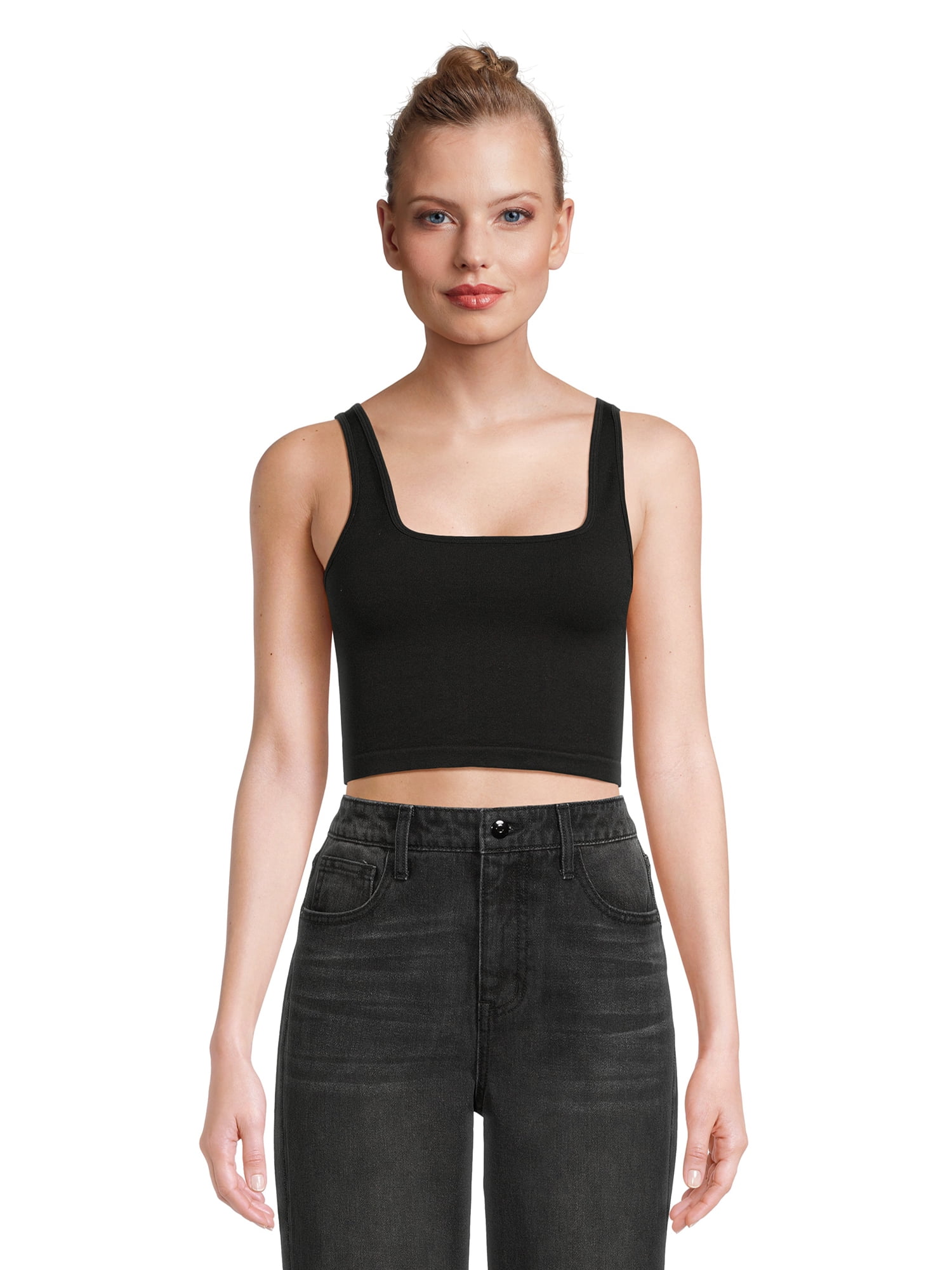 No Boundaries Juniors Square Neck Tank - Walmart.com