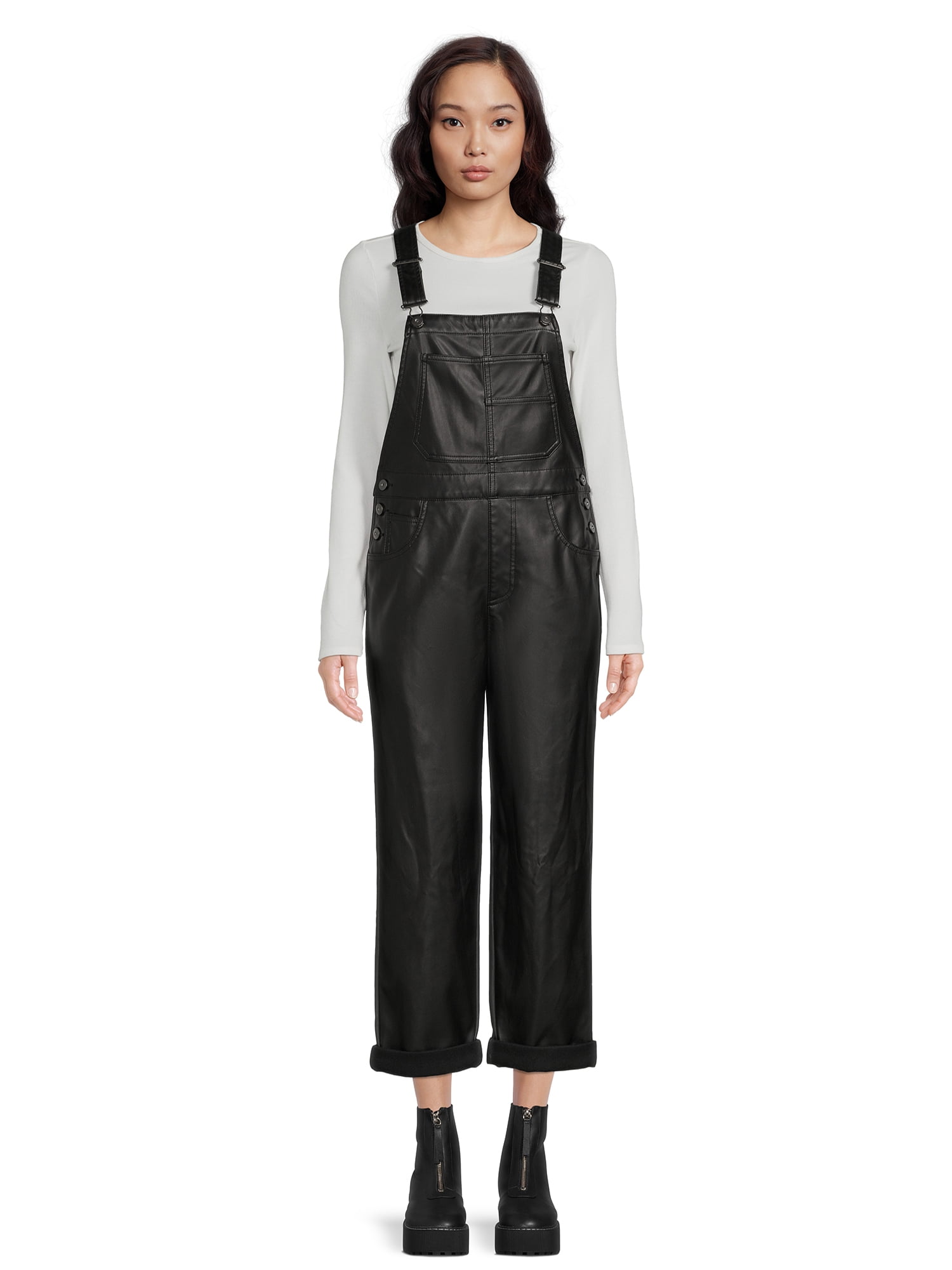 No Boundaries Juniors Straight Leg Overalls - Walmart.com