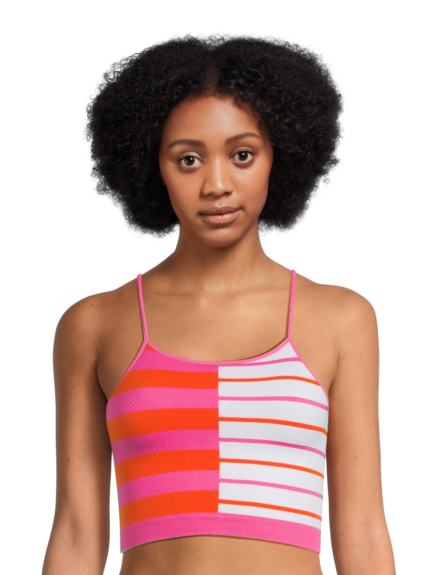 No Boundaries Juniors High Neck Striped Brami Pullover, Sizes S-3XL ...