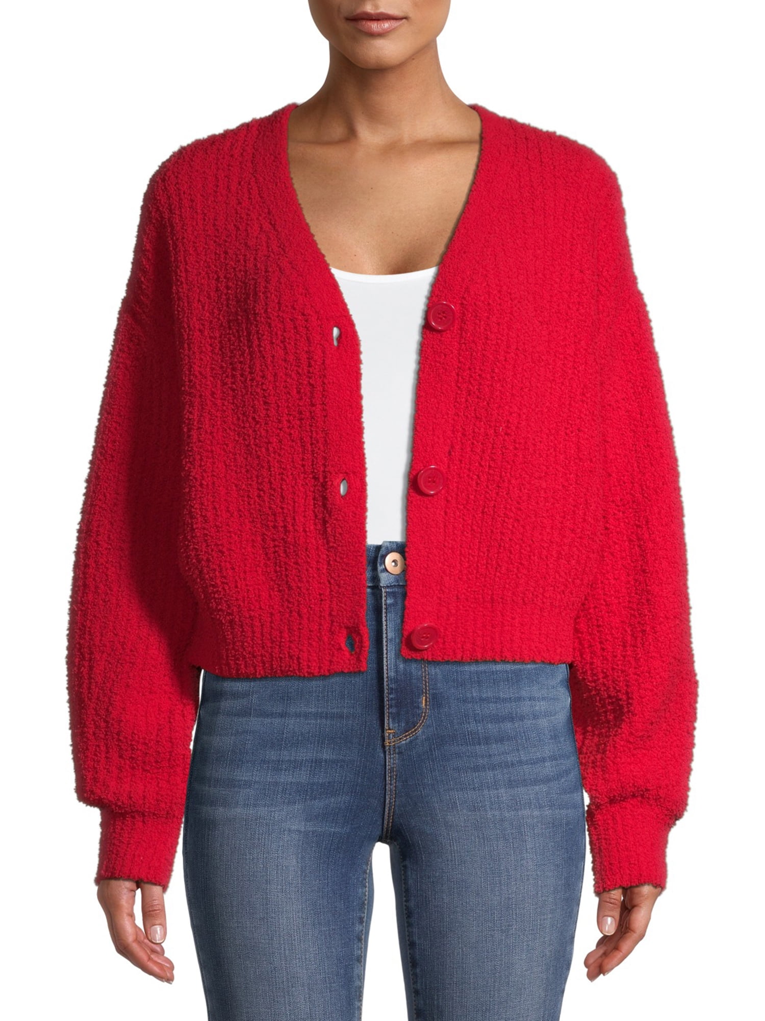No Boundaries Juniors' Teddy Cardigan - Walmart.com