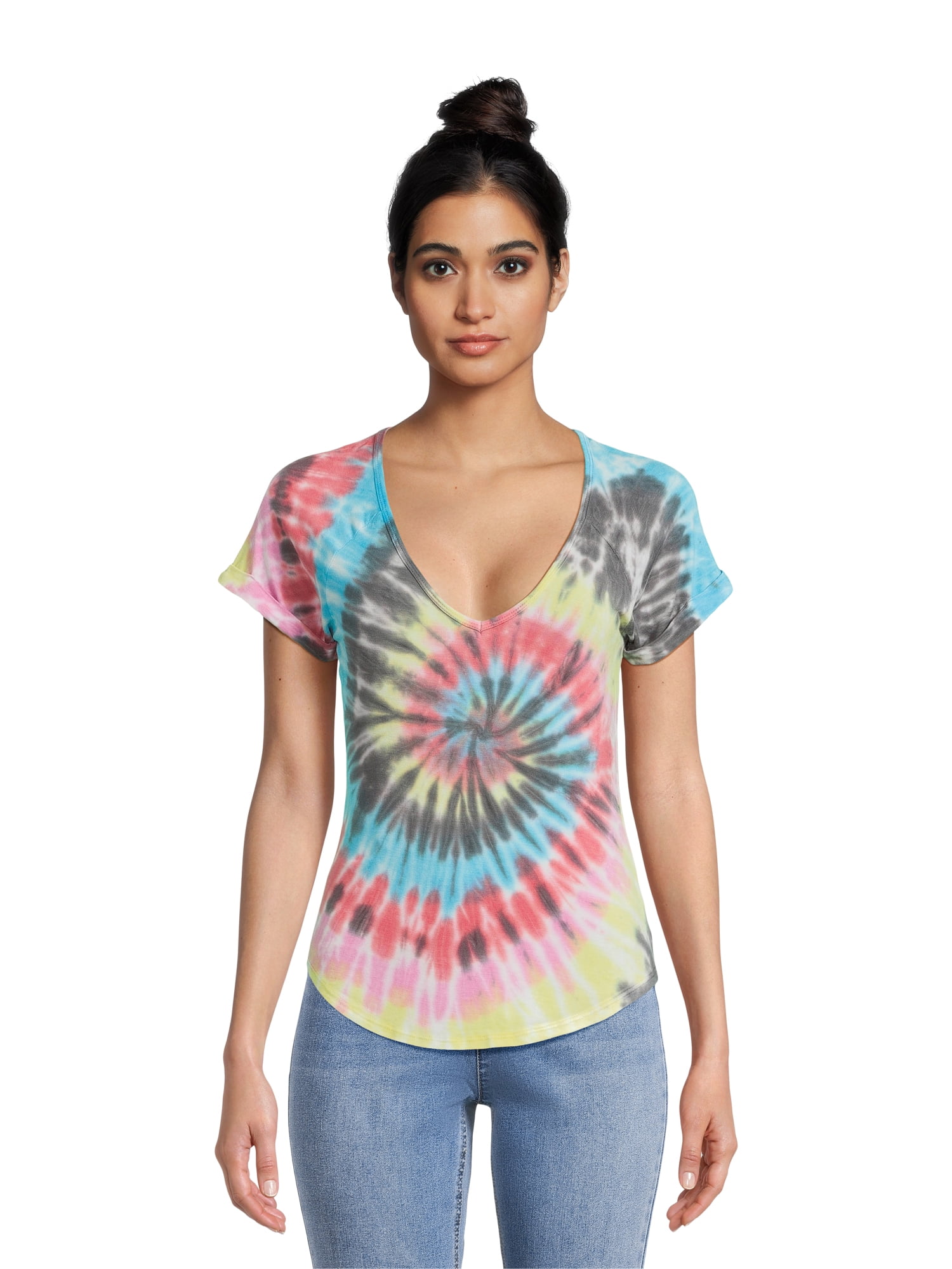 No Boundaries Juniors Tie Dye Tee, Sizes S-XXXL - Walmart.com