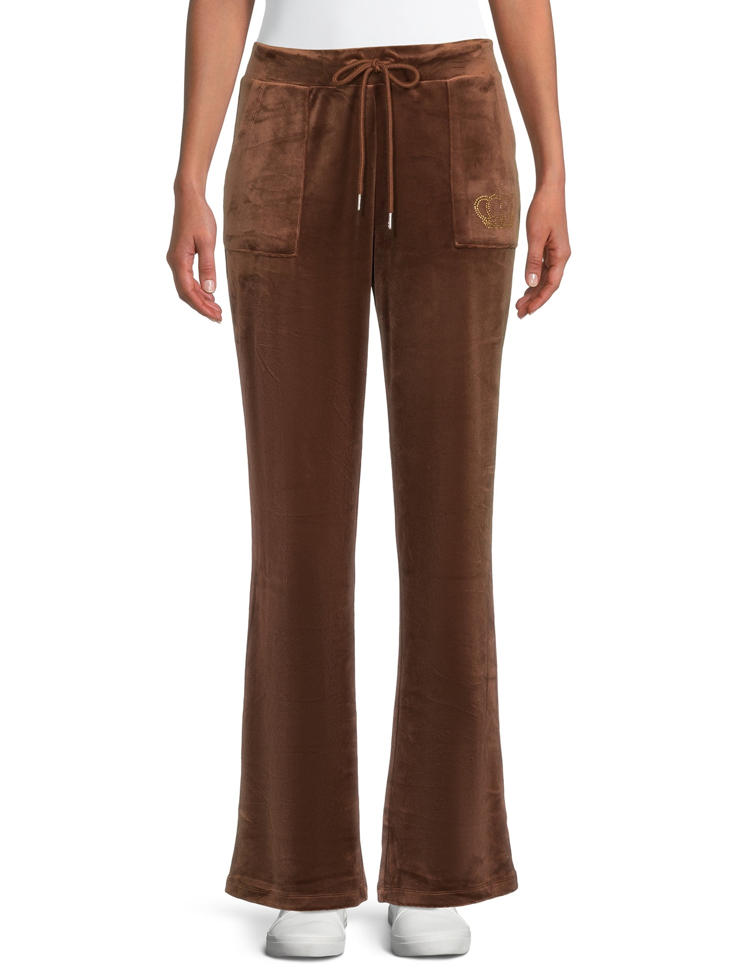 No Boundaries Juniors Velour Flare Pants - Walmart.com