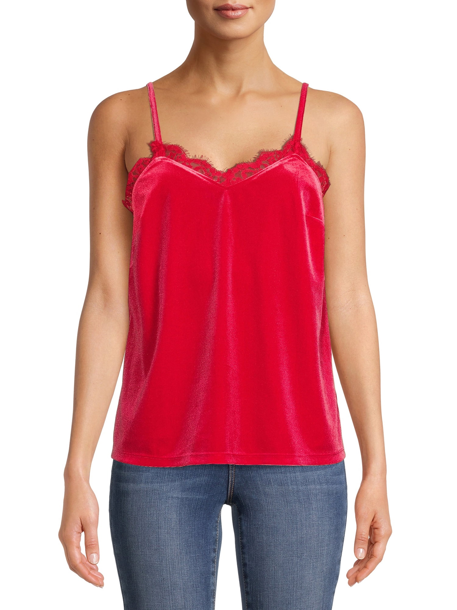 No Boundaries Juniors’ Velvet Cami Top - Walmart.com