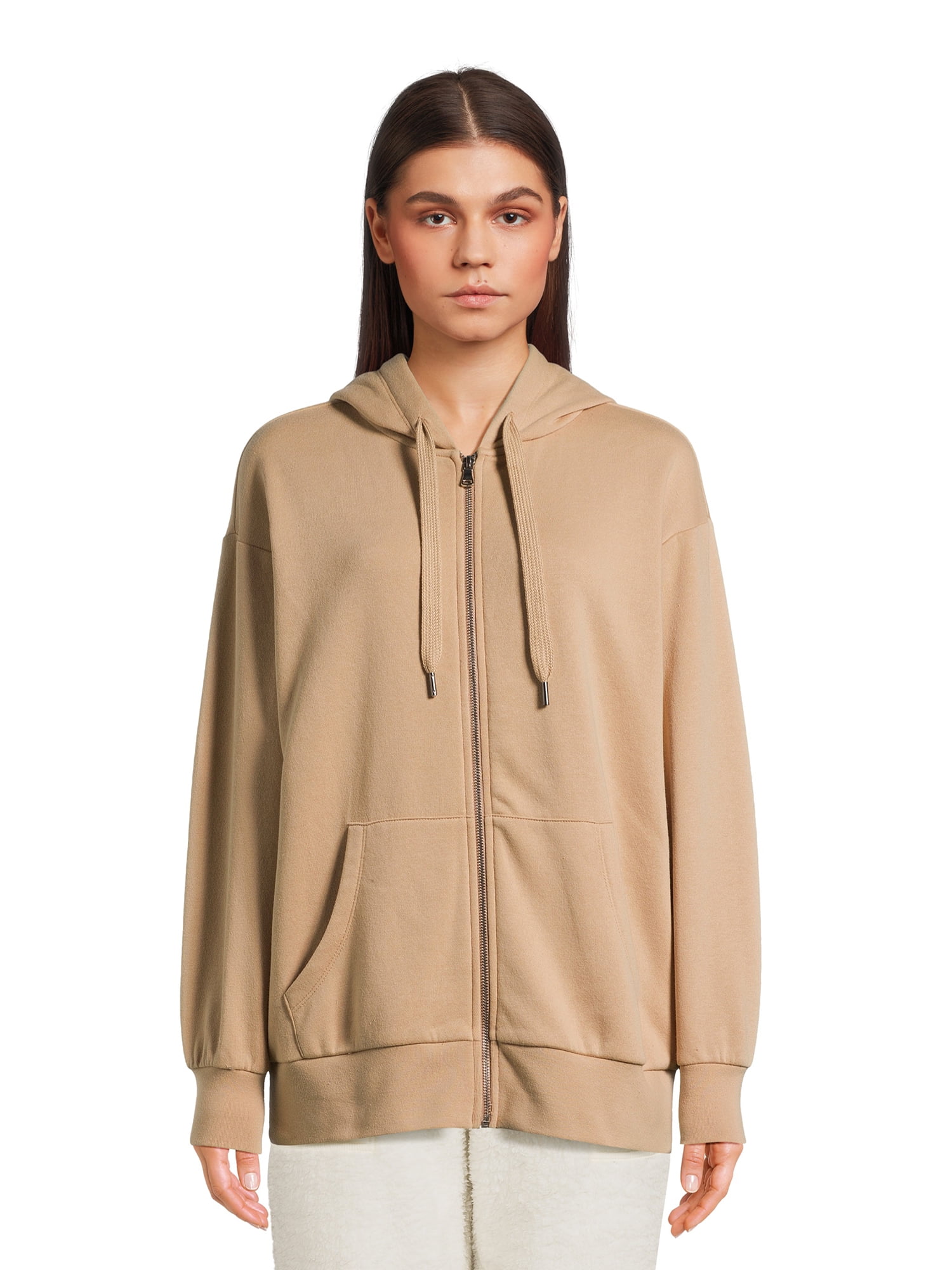 No Boundaries Juniors' Cozy Zip Front Hoodie, XS-XXXL, Cotton Blend ...