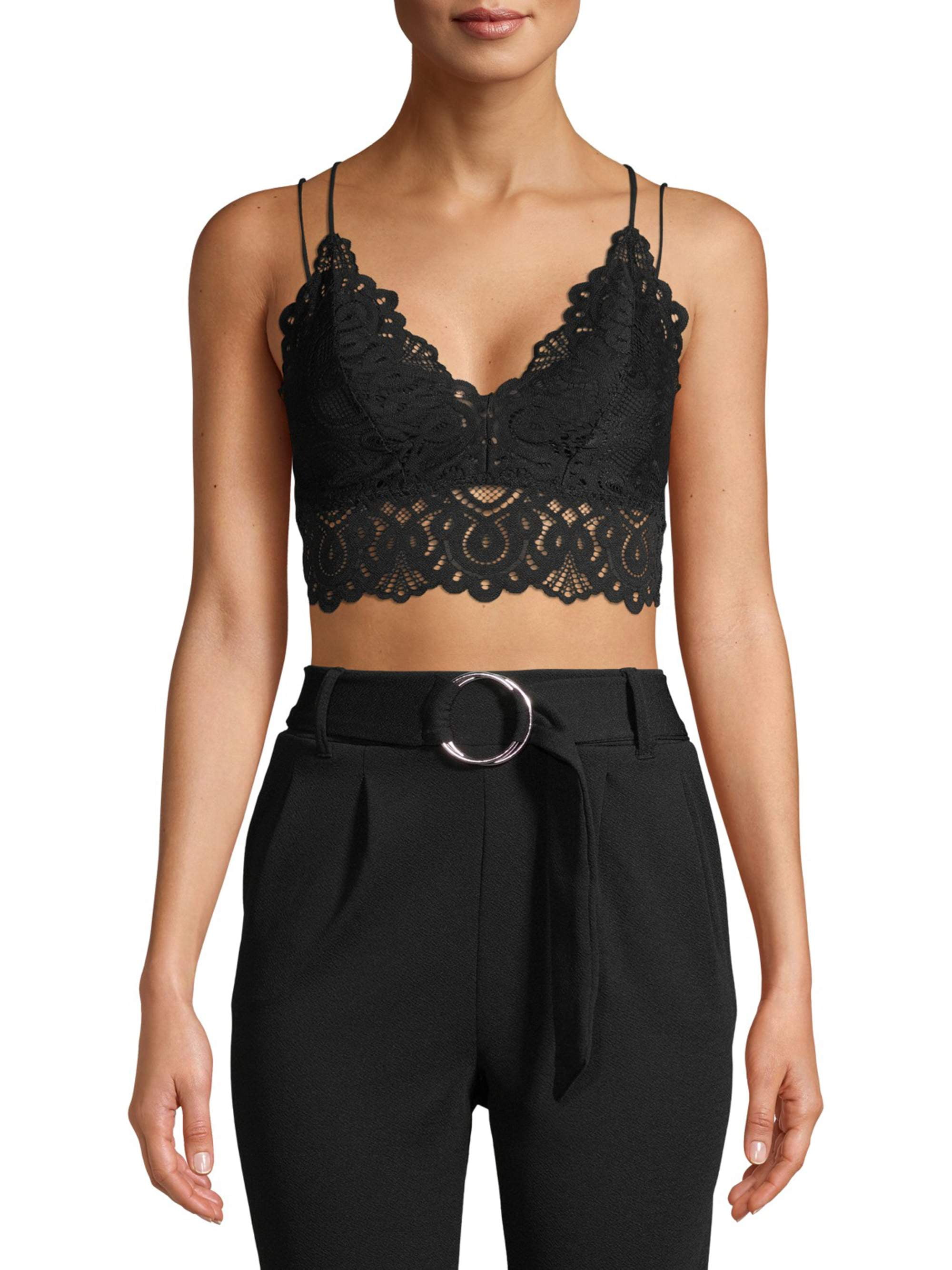 No Boundaries Lace Crochet Bralette - Walmart.com