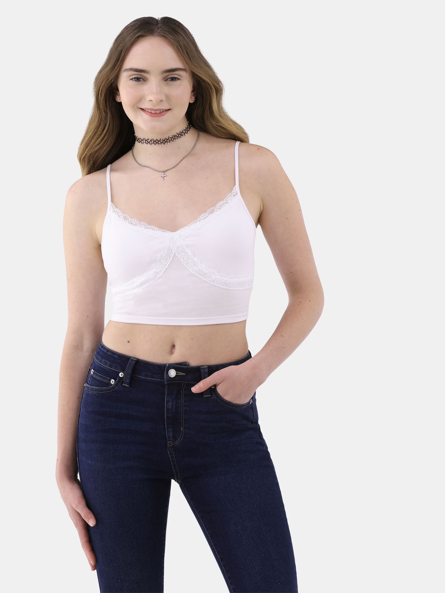 No Boundaries Lace Trim Brami, Women's and Women's Plus - Walmart.com