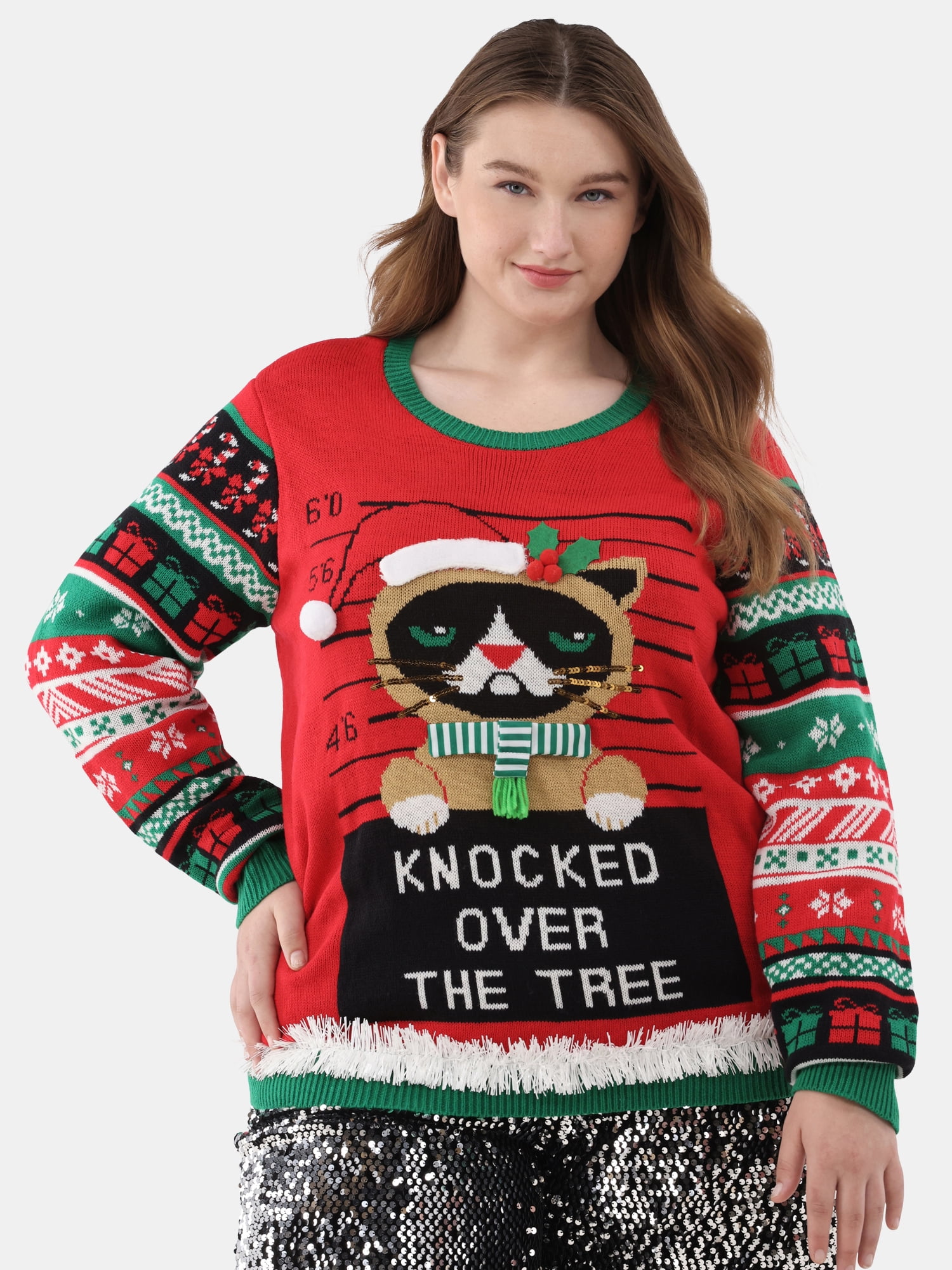 No Boundaries Christmas Sweater, Midweight, Women's and Women’s Plus ...