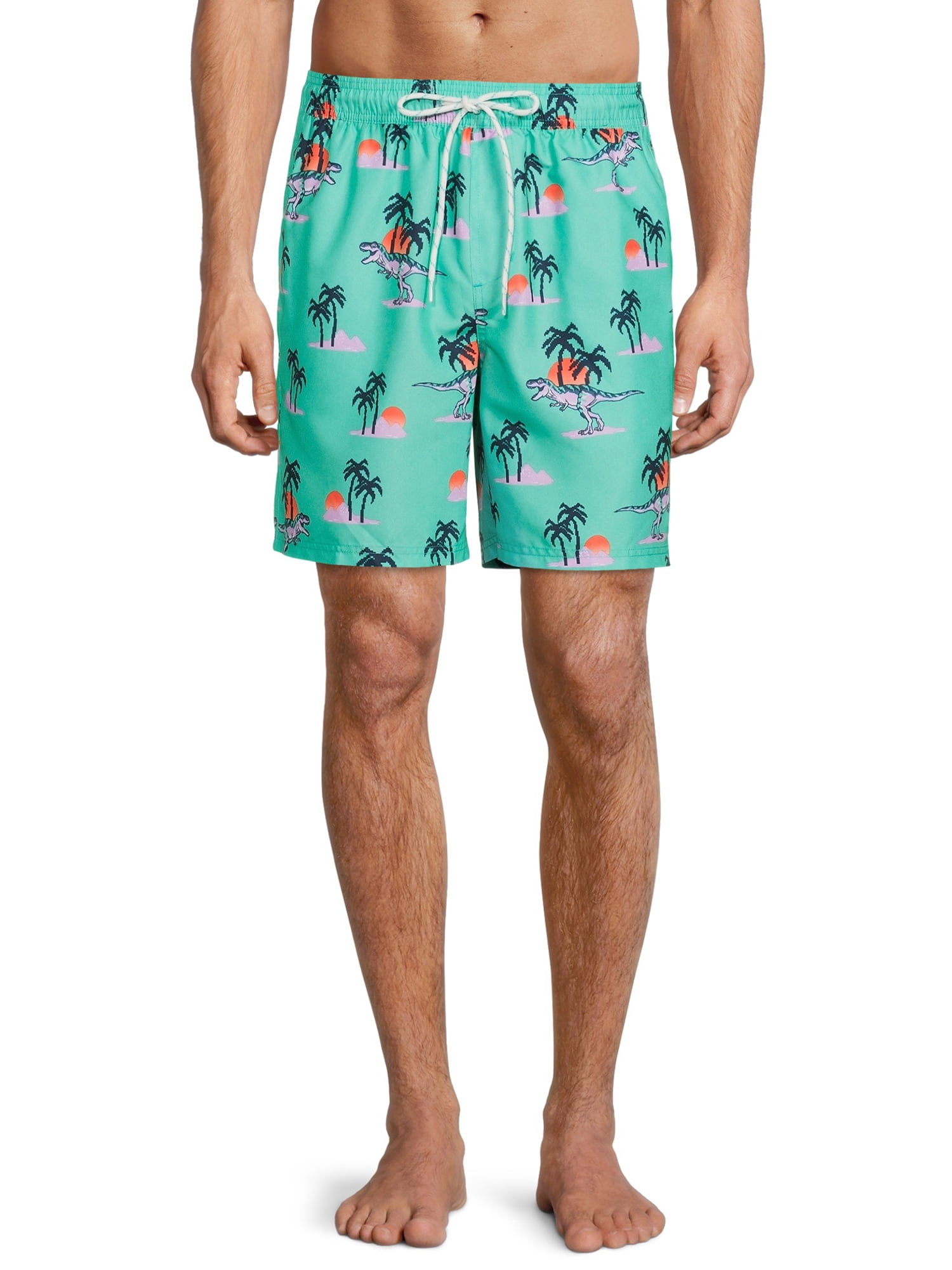 No Boundaries Men's & Big Men's 7" Printed Swim Trunks - Walmart.com