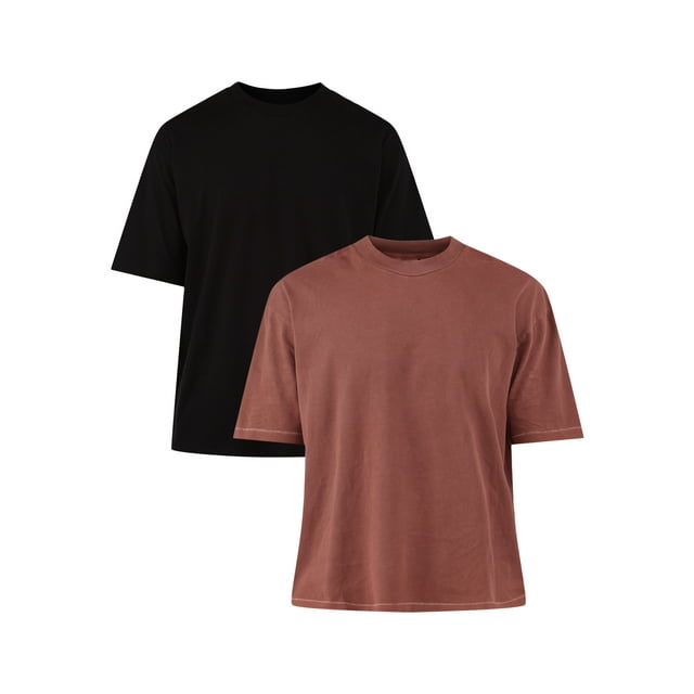 No Boundaries Boxy Cropped Tee, 2-Pack, Men's and Big Men's - Walmart.com