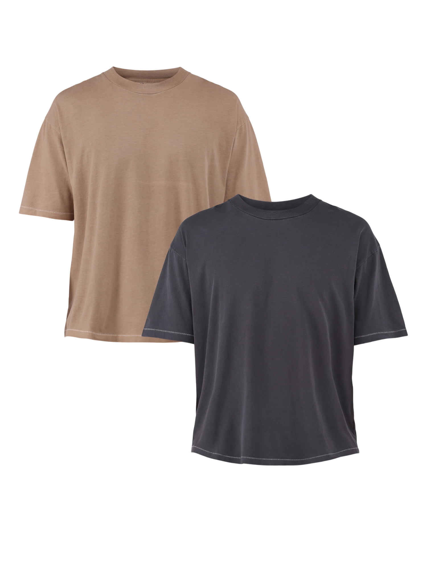 No Boundaries Boxy Cropped Tee, 2-Pack, Men's and Big Men's - Walmart.com