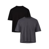 No Boundaries Men's Oversized Cropped Tee 2-Pack, Cotton, Sizes XS-5XL ...