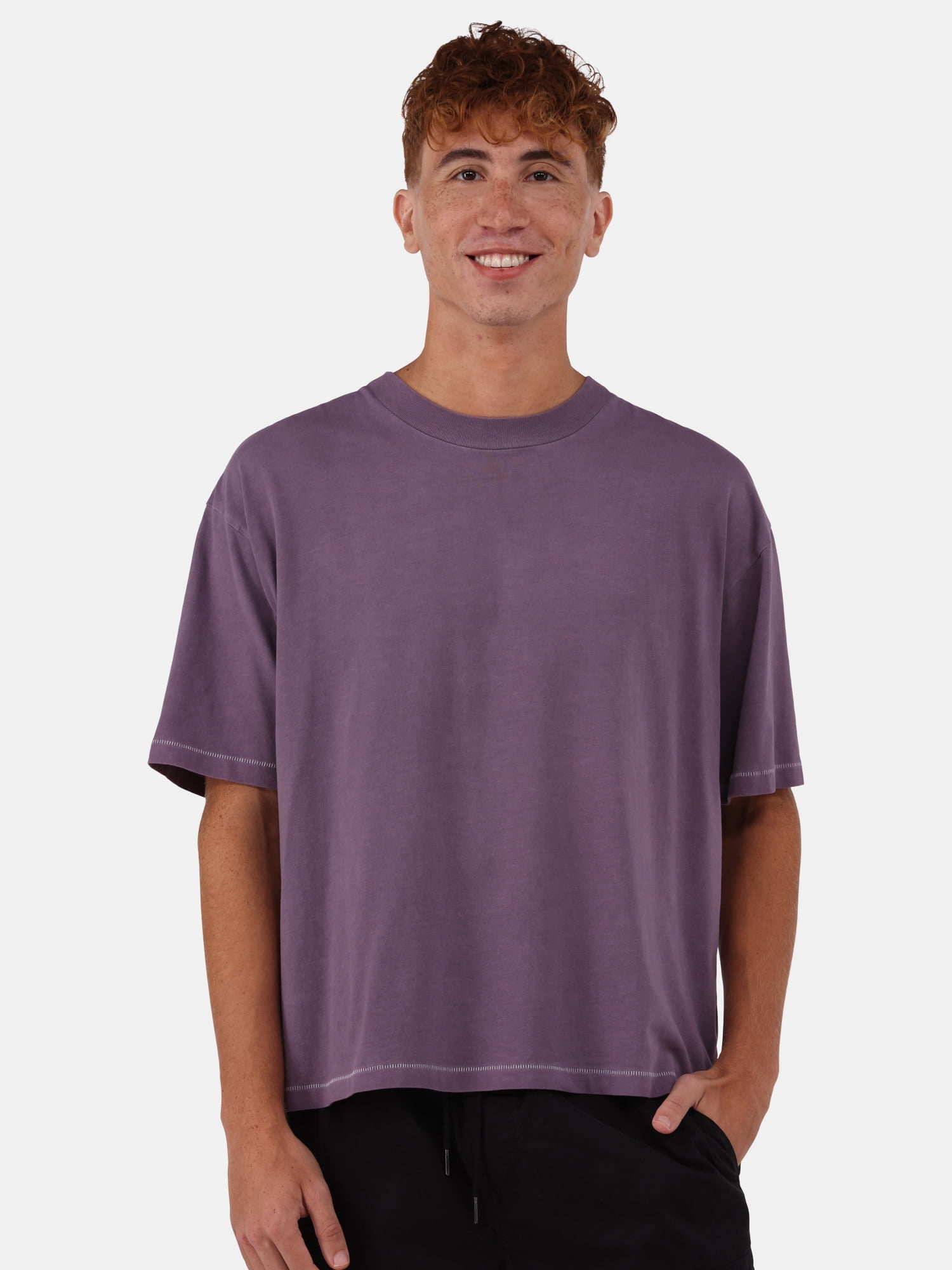 No Boundaries Boxy Cropped Tee, Men's and Big Men's - Walmart.com