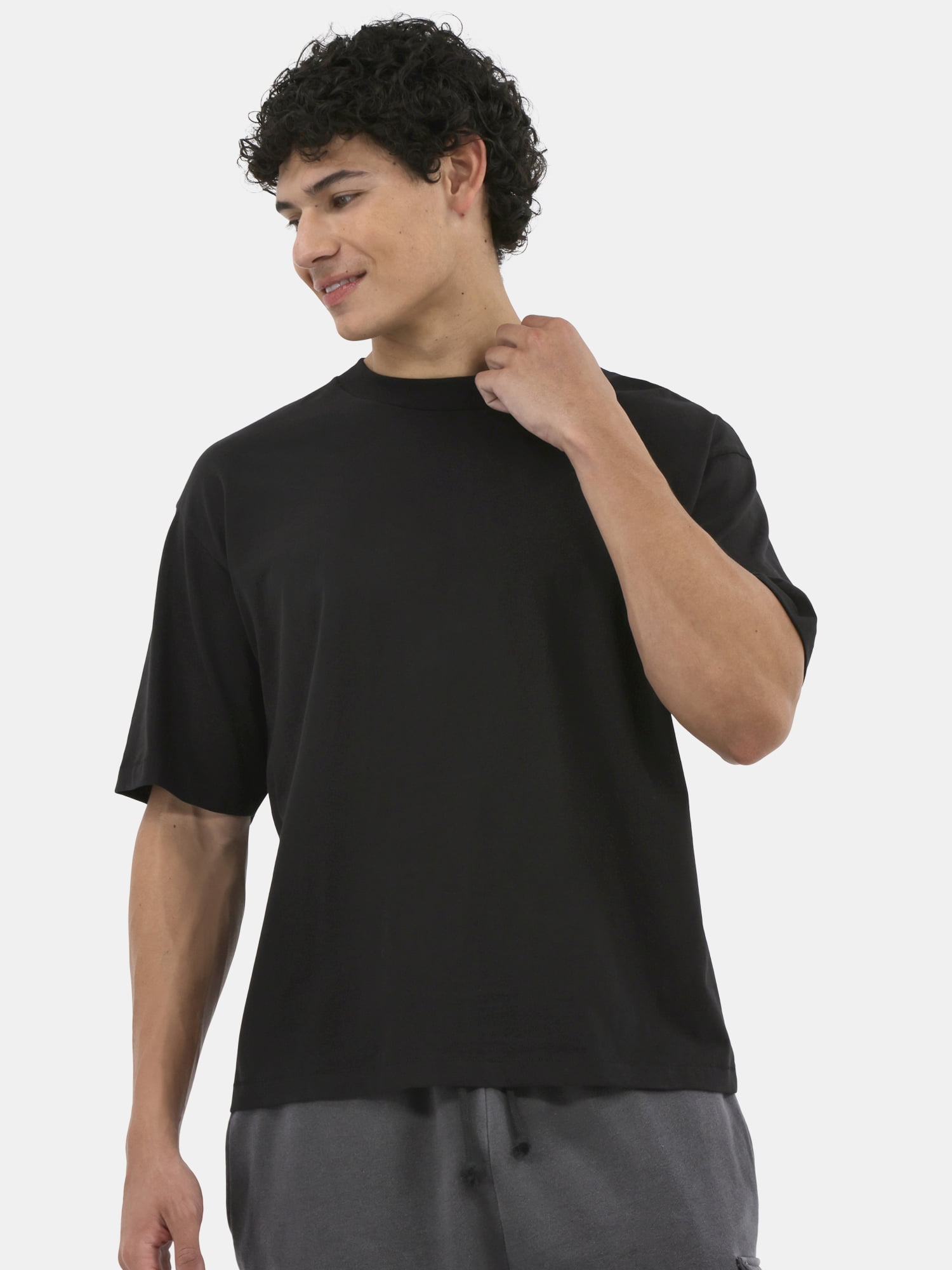 No Boundaries Boxy Cropped Tee, Men's and Big Men's - Walmart.com