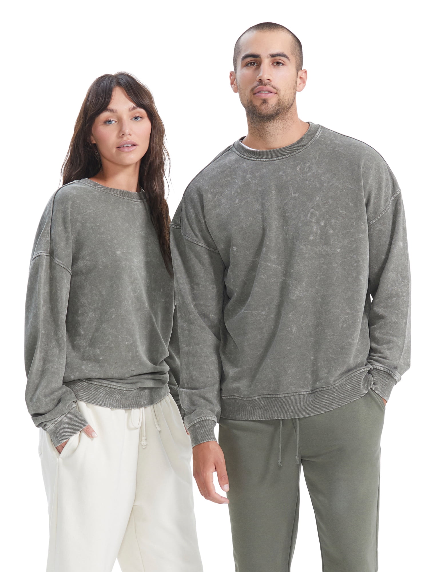 No Boundaries Men's & Big Men's Crewneck Sweatshirt Mineral Wash, Sizes XS-5XL - Walmart.com