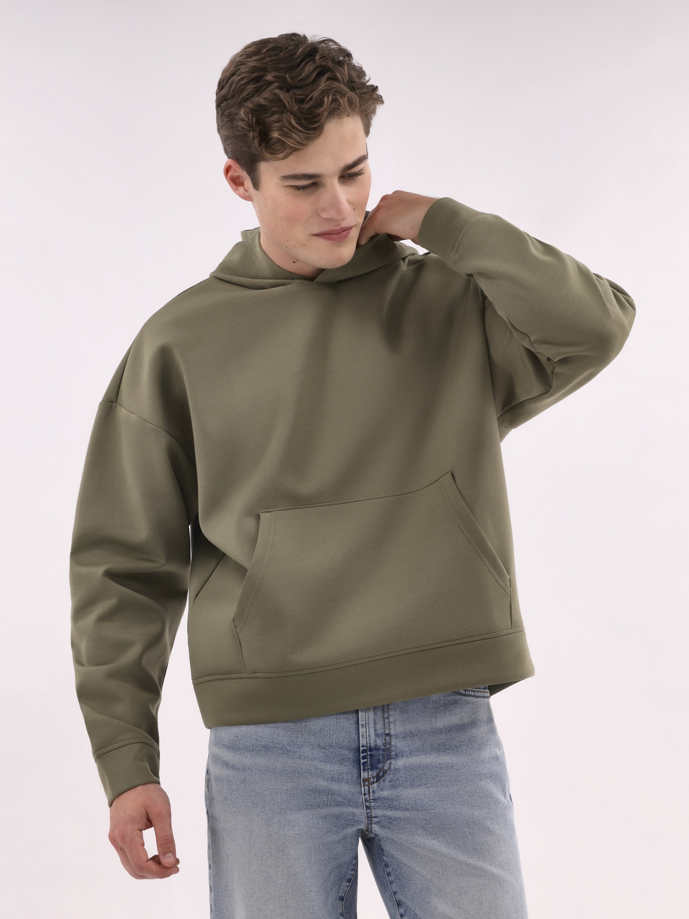 No Boundaries Men's & Big Men's Double Knit "Scuba" Fleece Sweatshirt ...