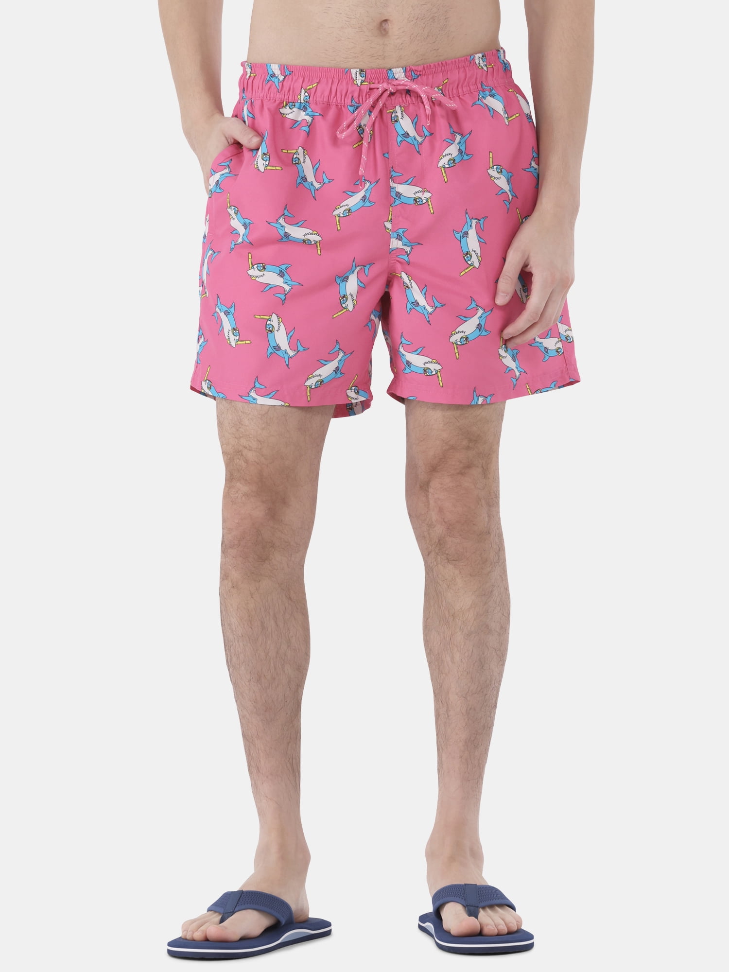 No Boundaries Men's & Big Men's Elastic Waist Swim Trunks, 6" Inseam ...