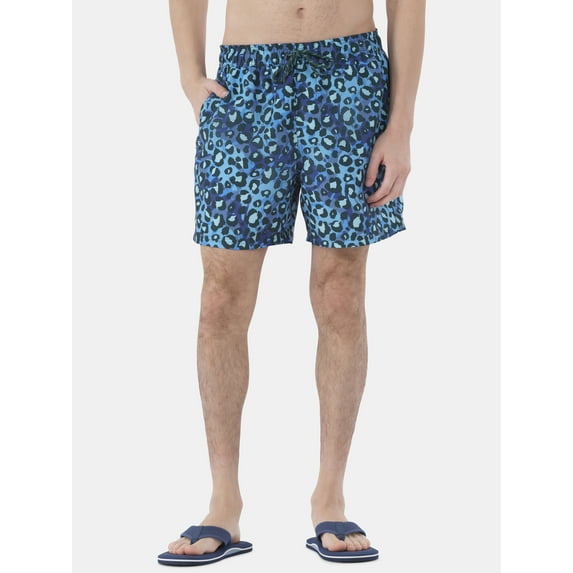 No Boundaries Men's & Big Men's Elastic Waist Swim Trunks, 6" Inseam ...