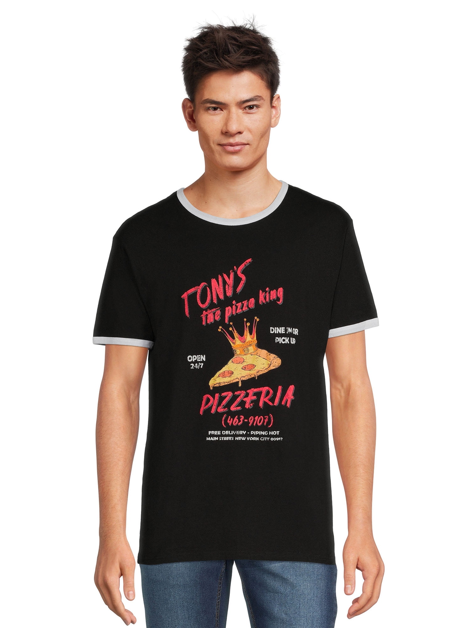 No Boundaries All Gender Graphic Ringer Tee Shirt, Mens Sizes XS-5XL ...