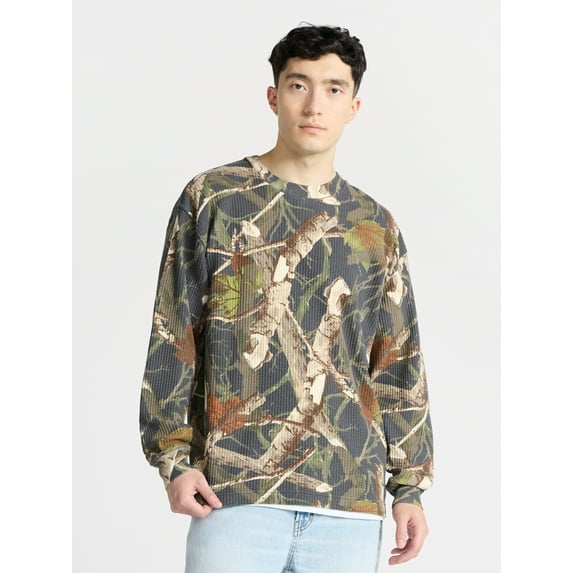 No Boundaries Thermal Tee with Long Sleeves, 3-Pack, Men's & Big Men's ...