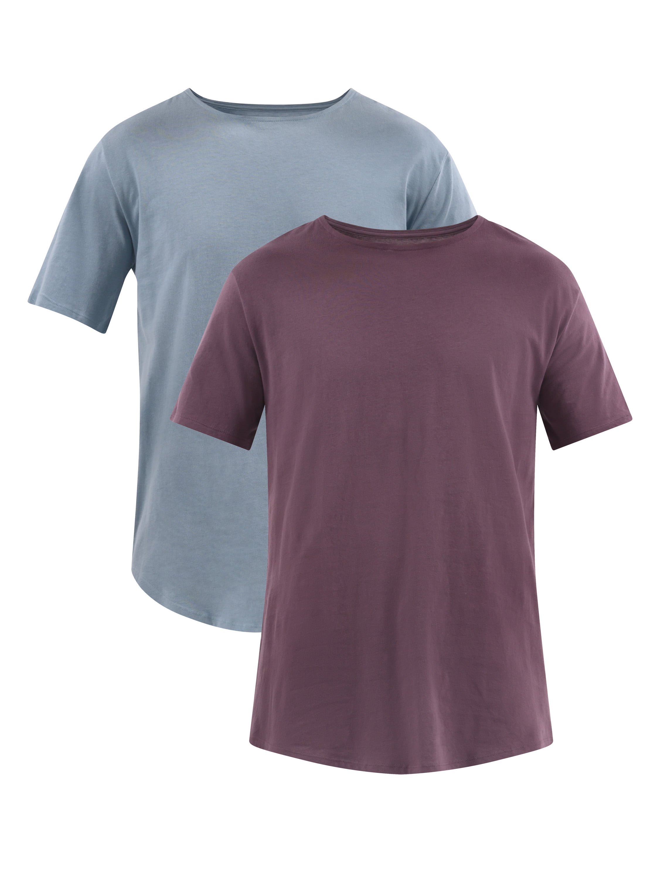 No Boundaries Men's & Big Men's Longline Curved Hem Elongated Tee Shirt ...