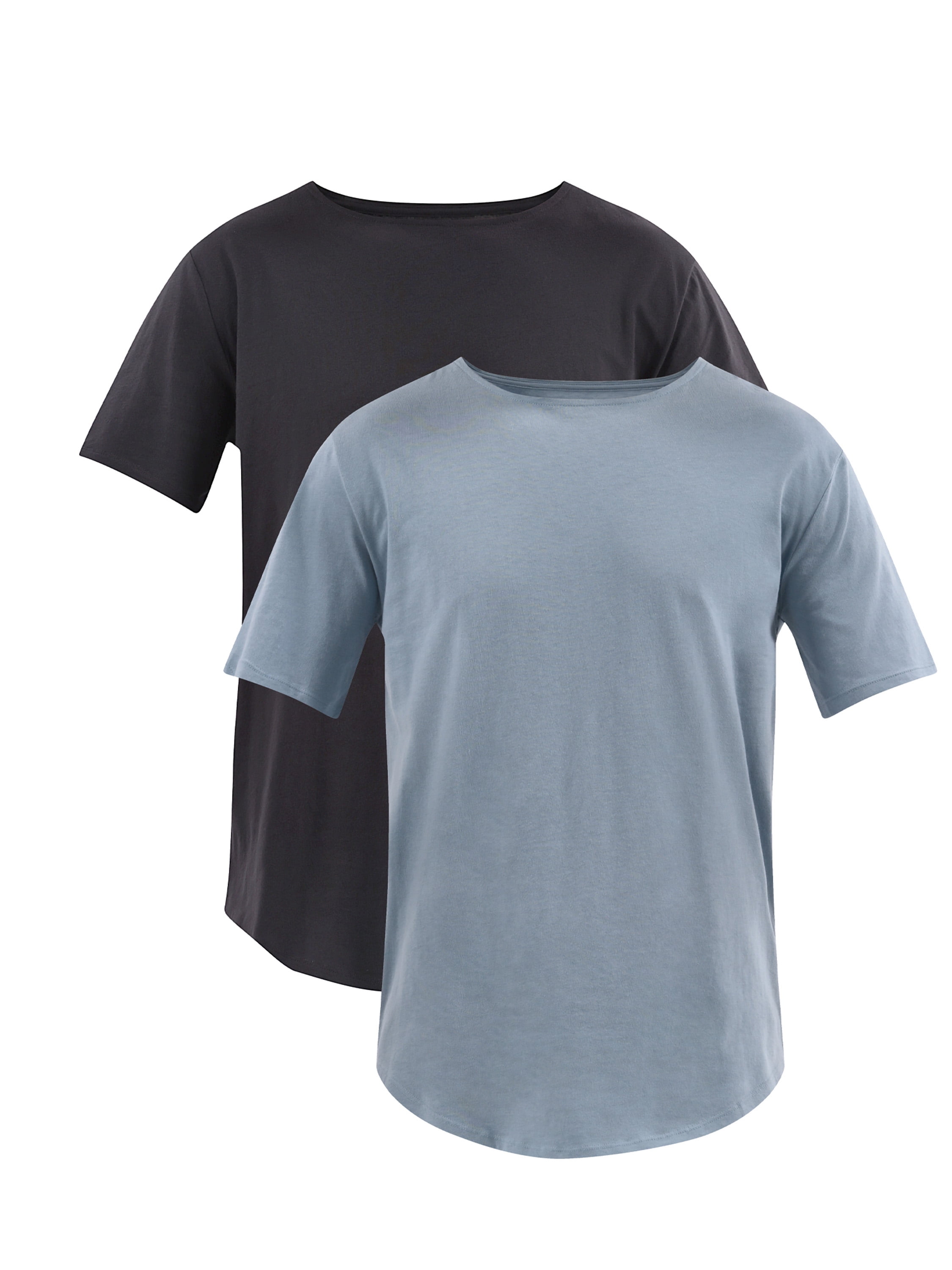 No Boundaries Men's & Big Men's Longline Curved Hem Elongated Tee Shirt ...