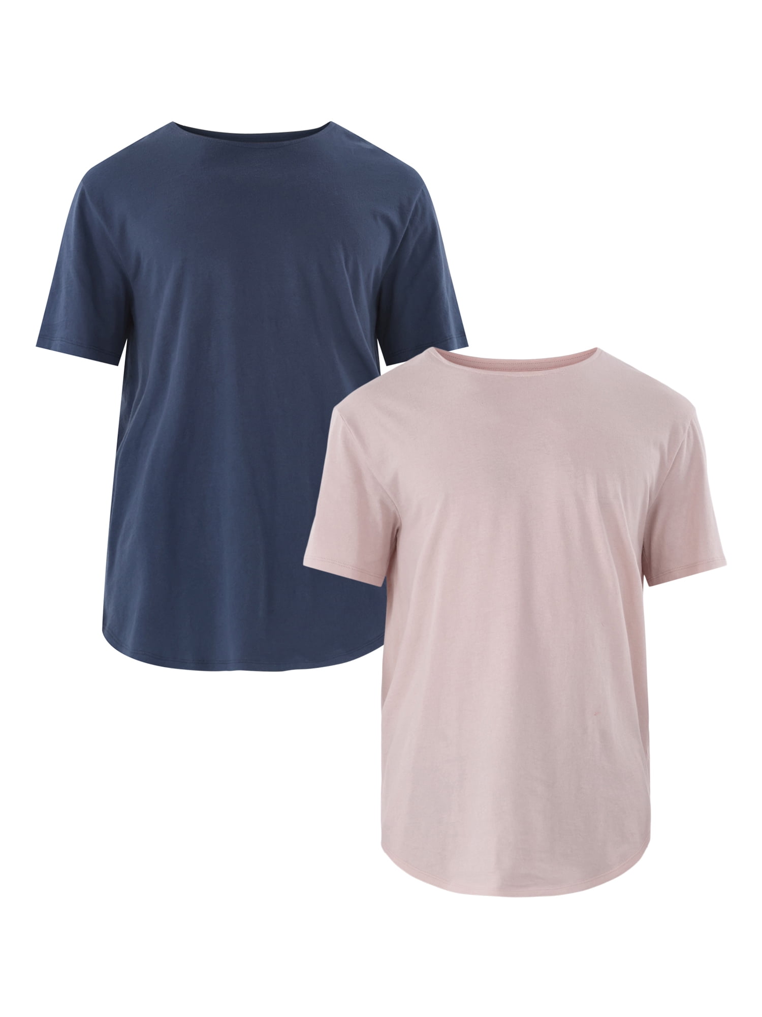 No Boundaries Men's & Big Men's Longline Curved Hem Elongated Tee Shirt ...