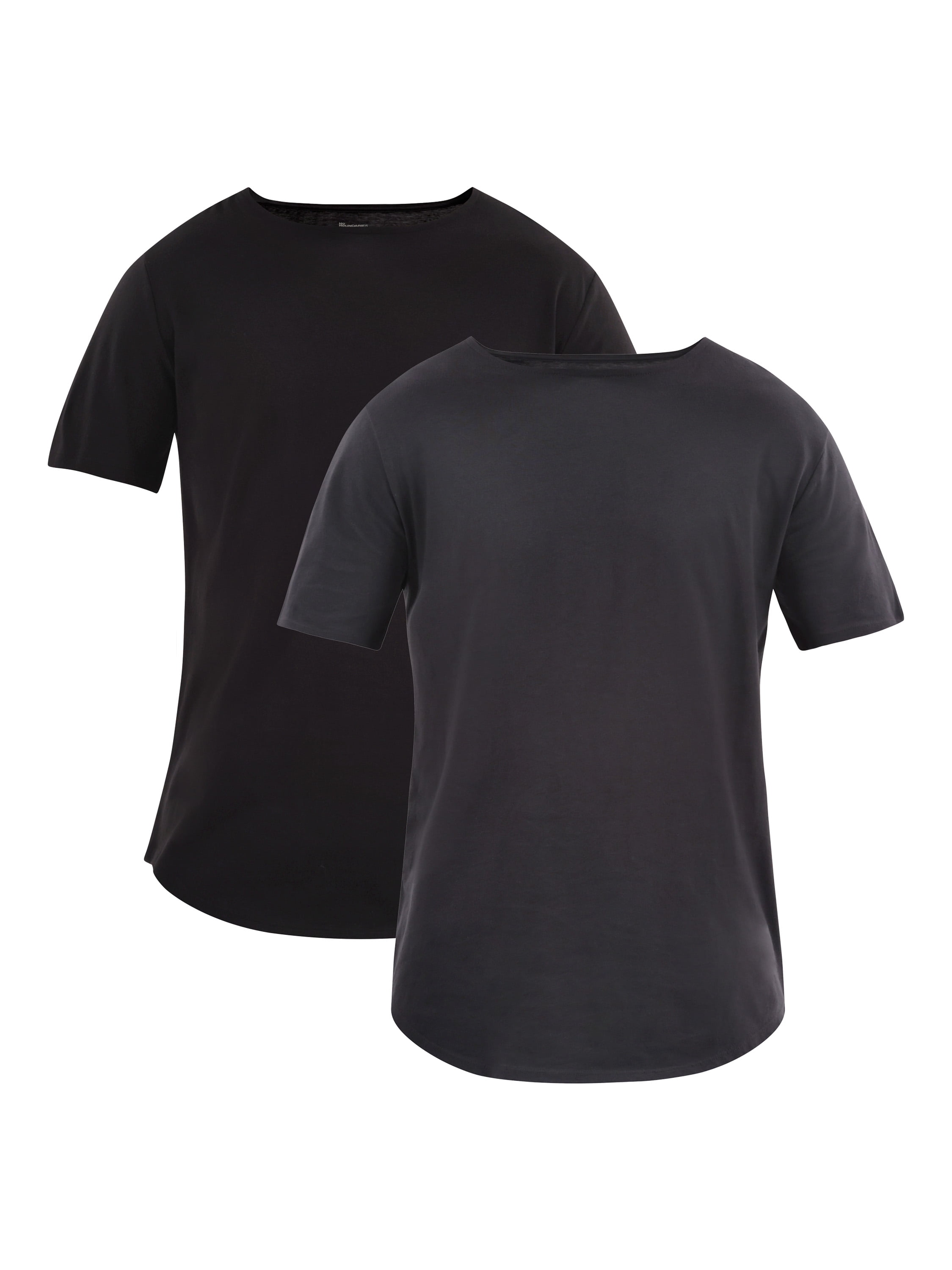 No Boundaries Men's & Big Men's Longline Curved Hem Elongated Tee Shirt ...