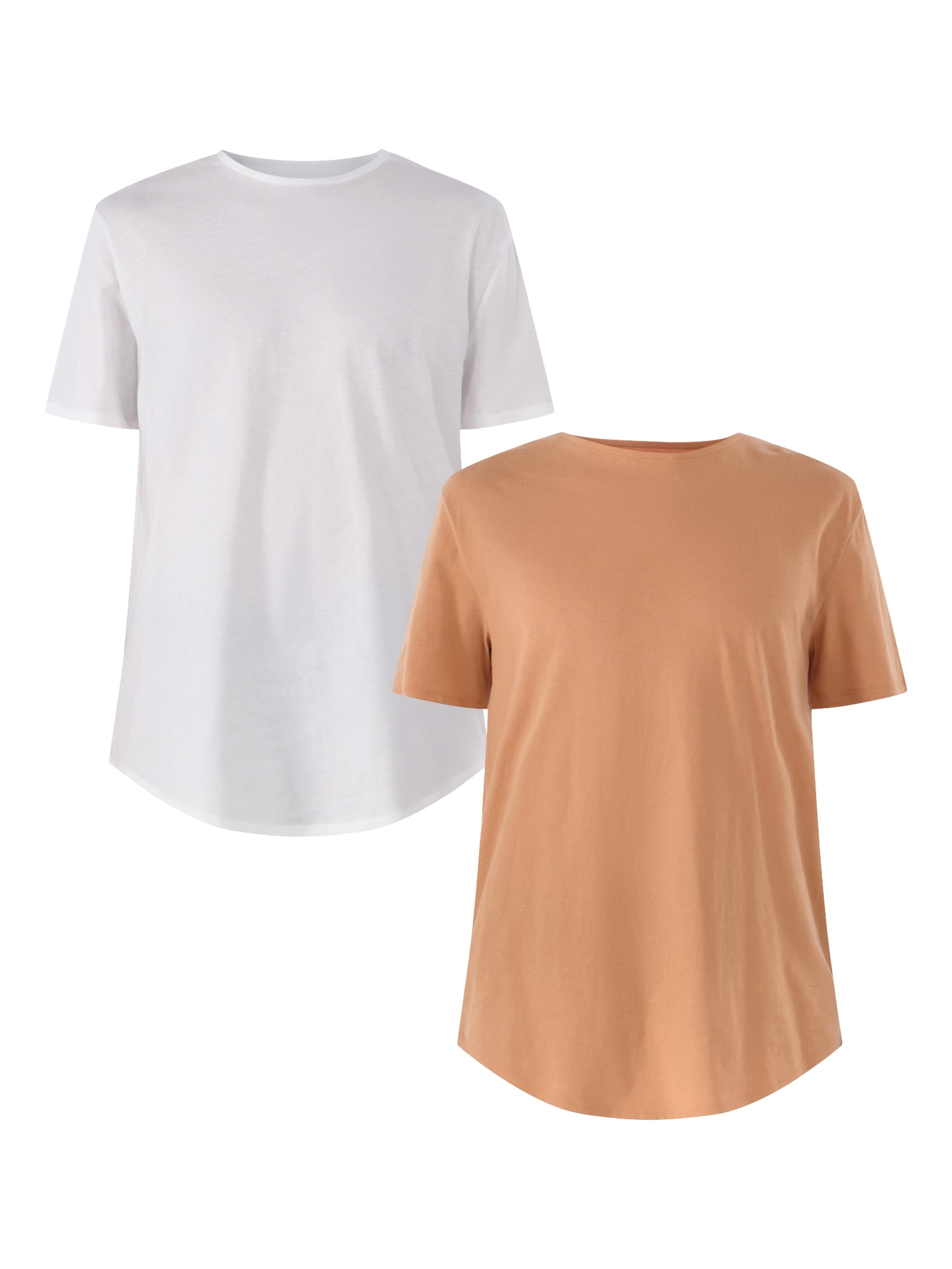 No Boundaries Men's & Big Men's Longline Curved Hem Elongated Tee Shirt ...