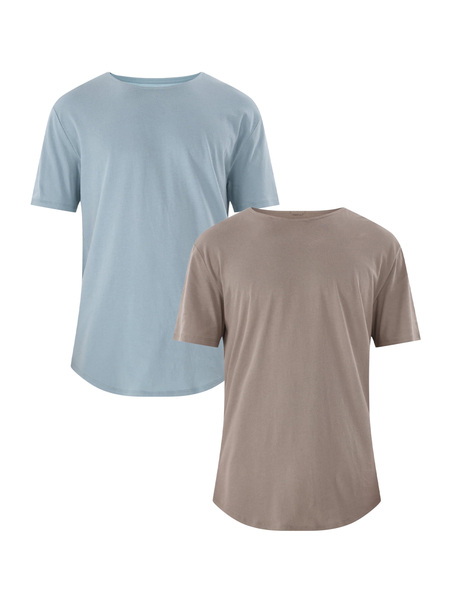 No Boundaries Men's & Big Men's Longline Curved Hem Elongated Tee Shirt ...