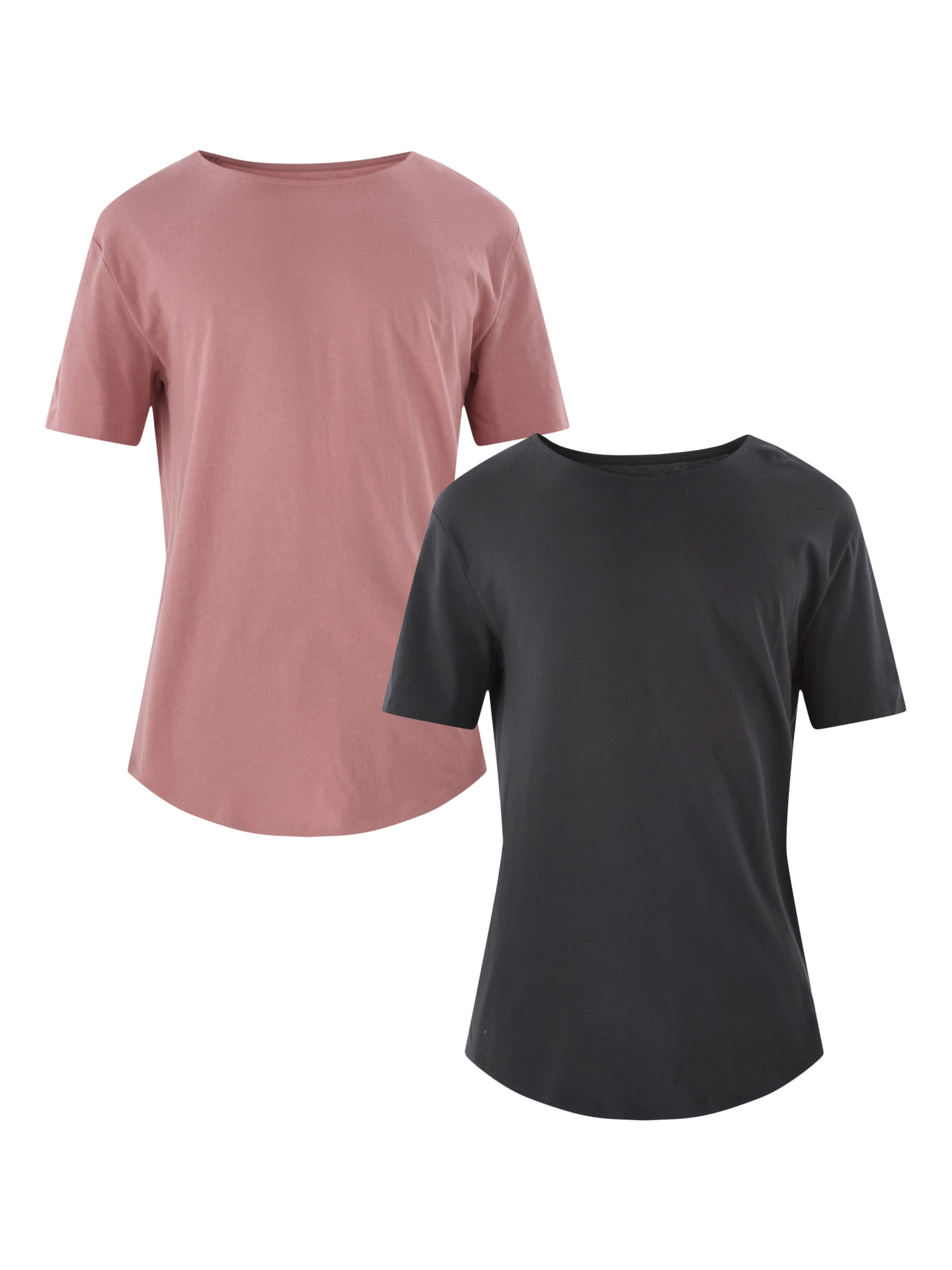 No Boundaries Men's & Big Men's Longline Curved Hem Elongated Tee Shirt ...